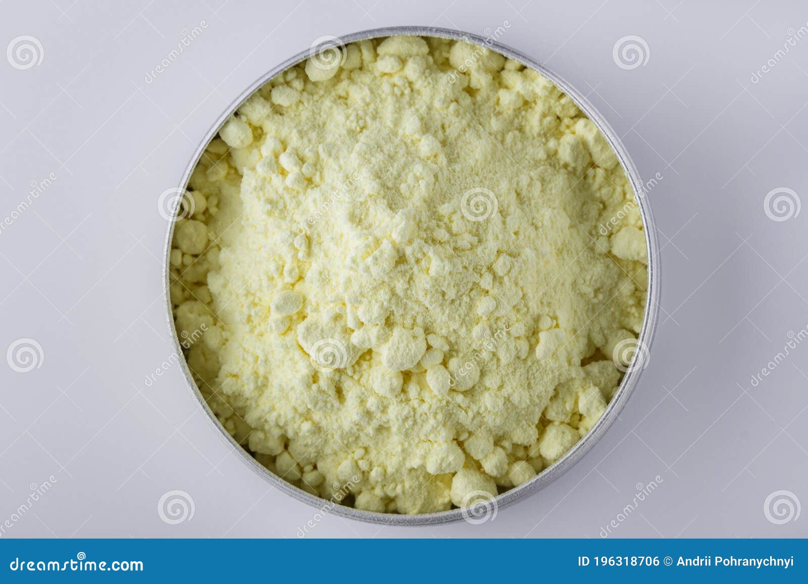 Purified Sulfur Powder on a White Acrylic Background Stock Photo ...