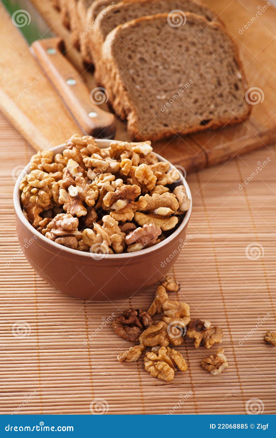 Purified Walnuts, Rye Bread Stock Image - Image of batch, appetizing ...