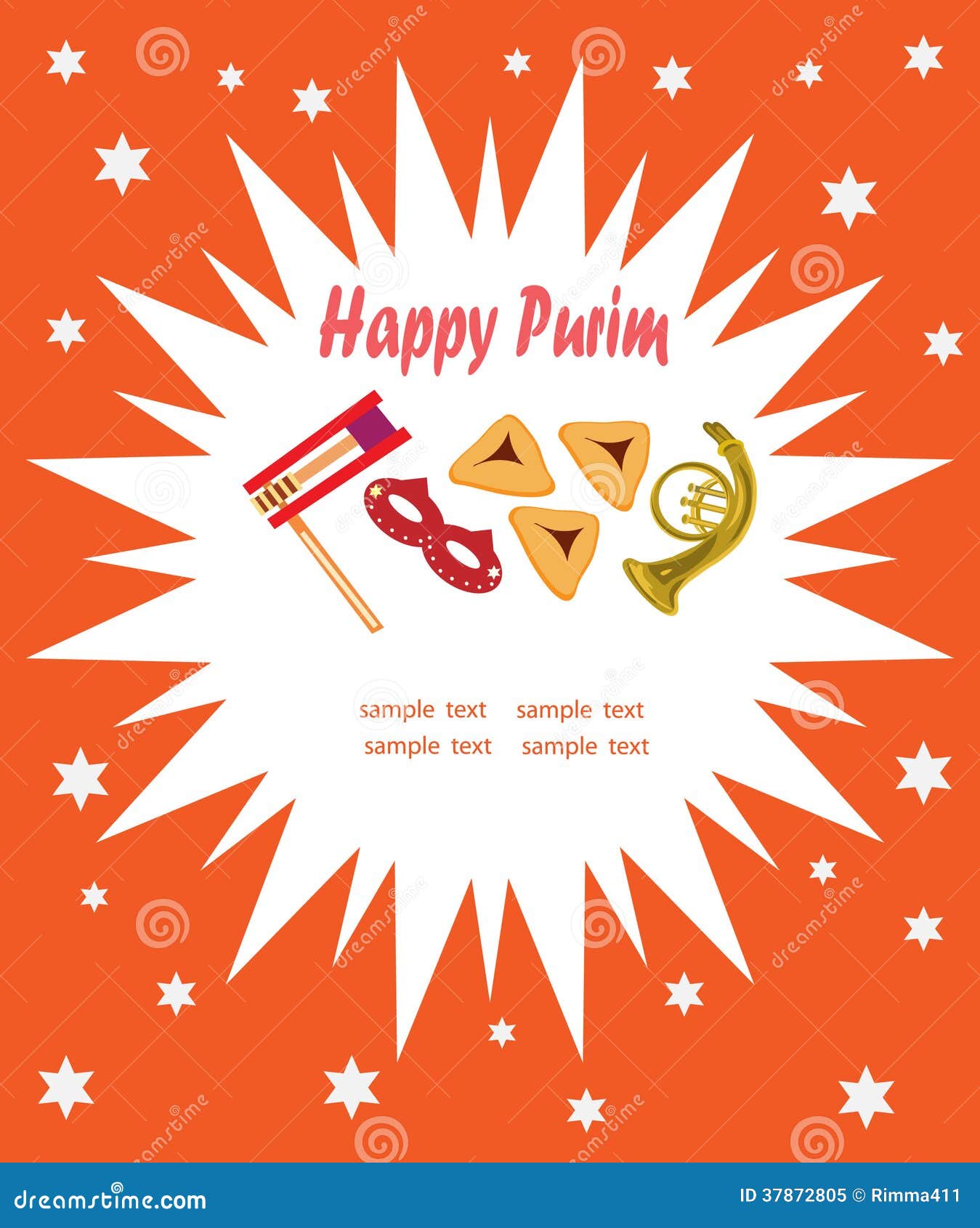 Purim greeting card stock illustration. Illustration of haman - 37872805