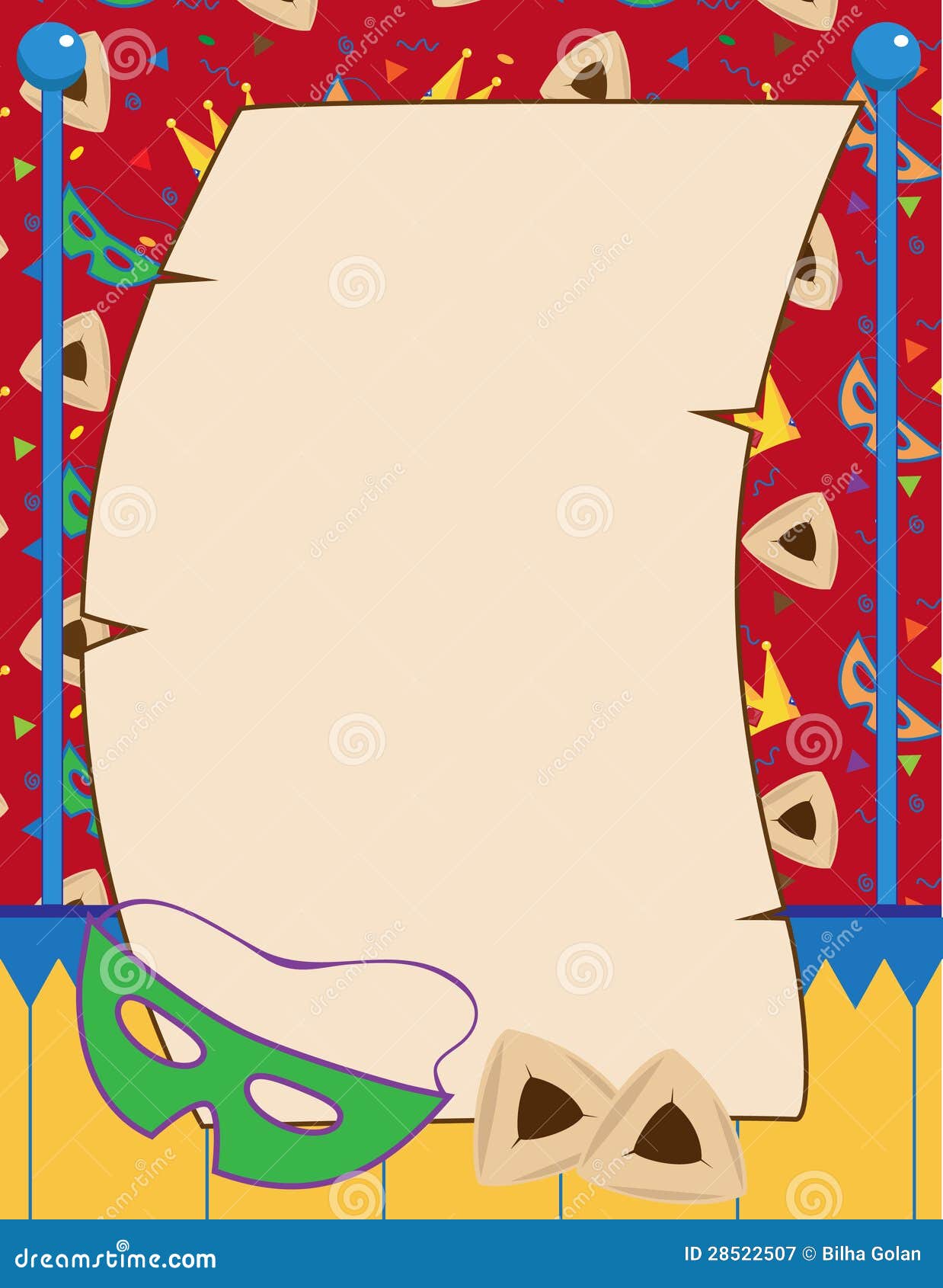 Purim Invitation stock vector. Illustration of jewish - 28522507