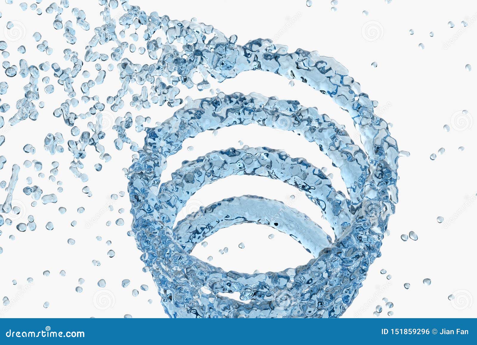 Purity Splashing Water with Creative Shapes, 3d Rendering Stock ...