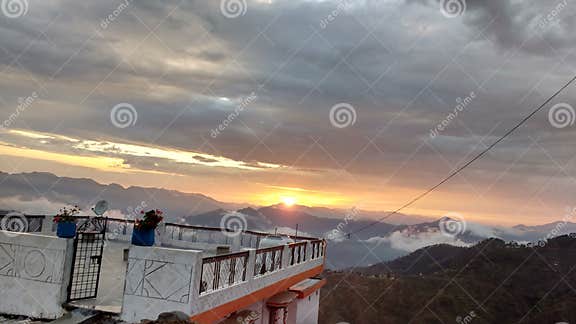 Purity of sunset stock image. Image of sunset, rays, rainfall - 94575787