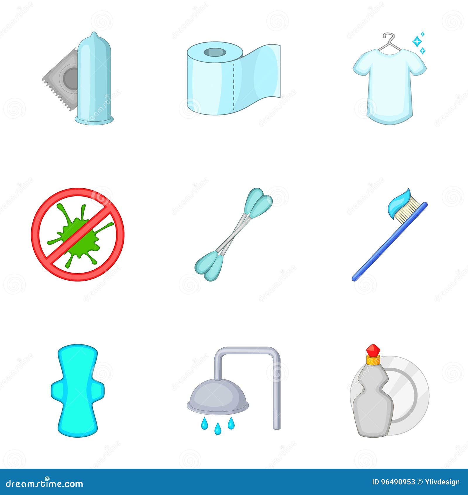 Purity Things Icons Set, Cartoon Style Stock Vector - Illustration of ...