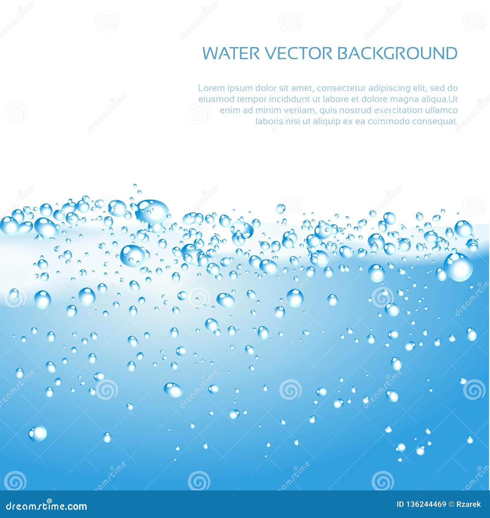Purity Water Wave with Bubble. Vector Illustration Stock Vector ...