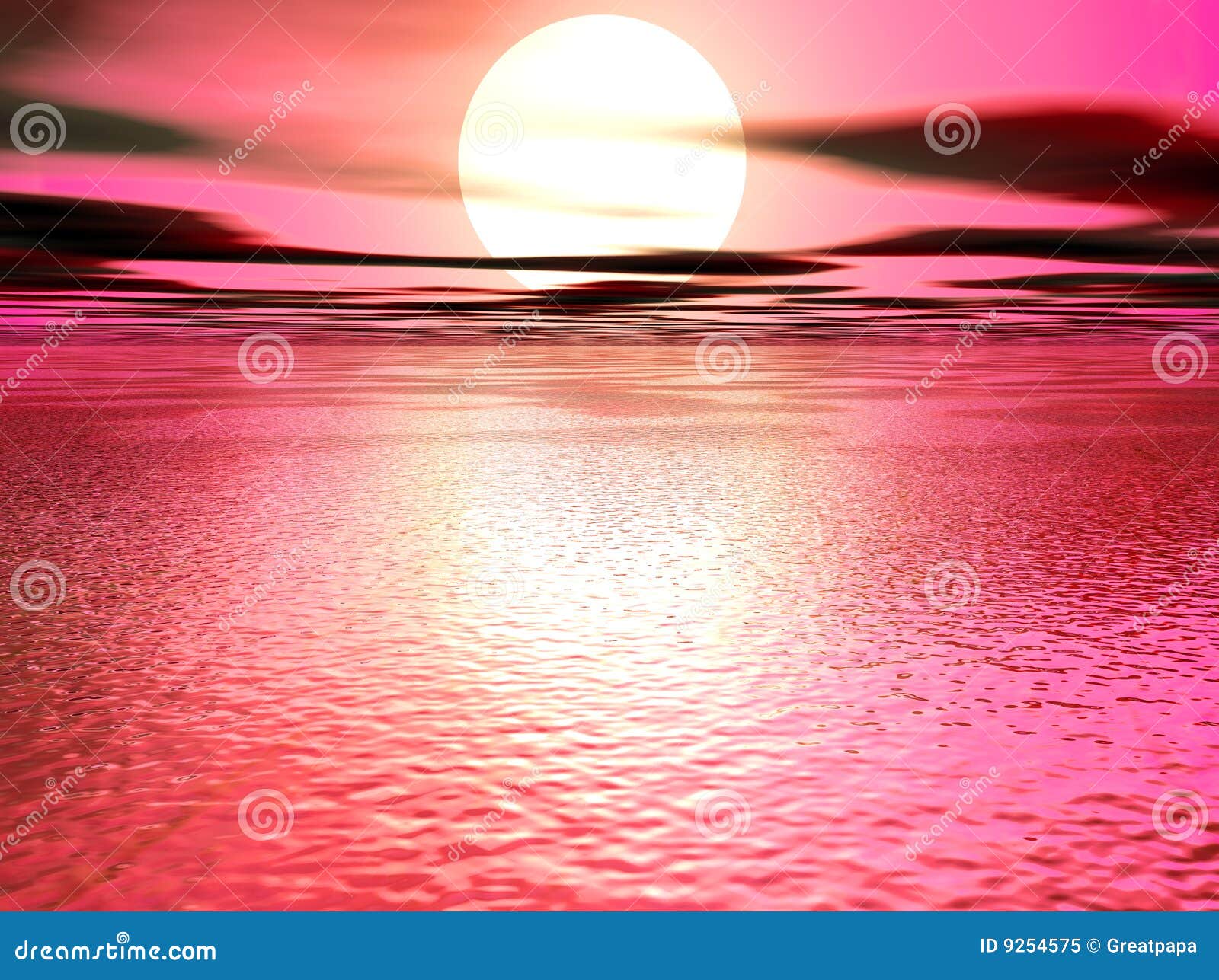 Purple 3d sunset stock illustration. Illustration of water - 9254575
