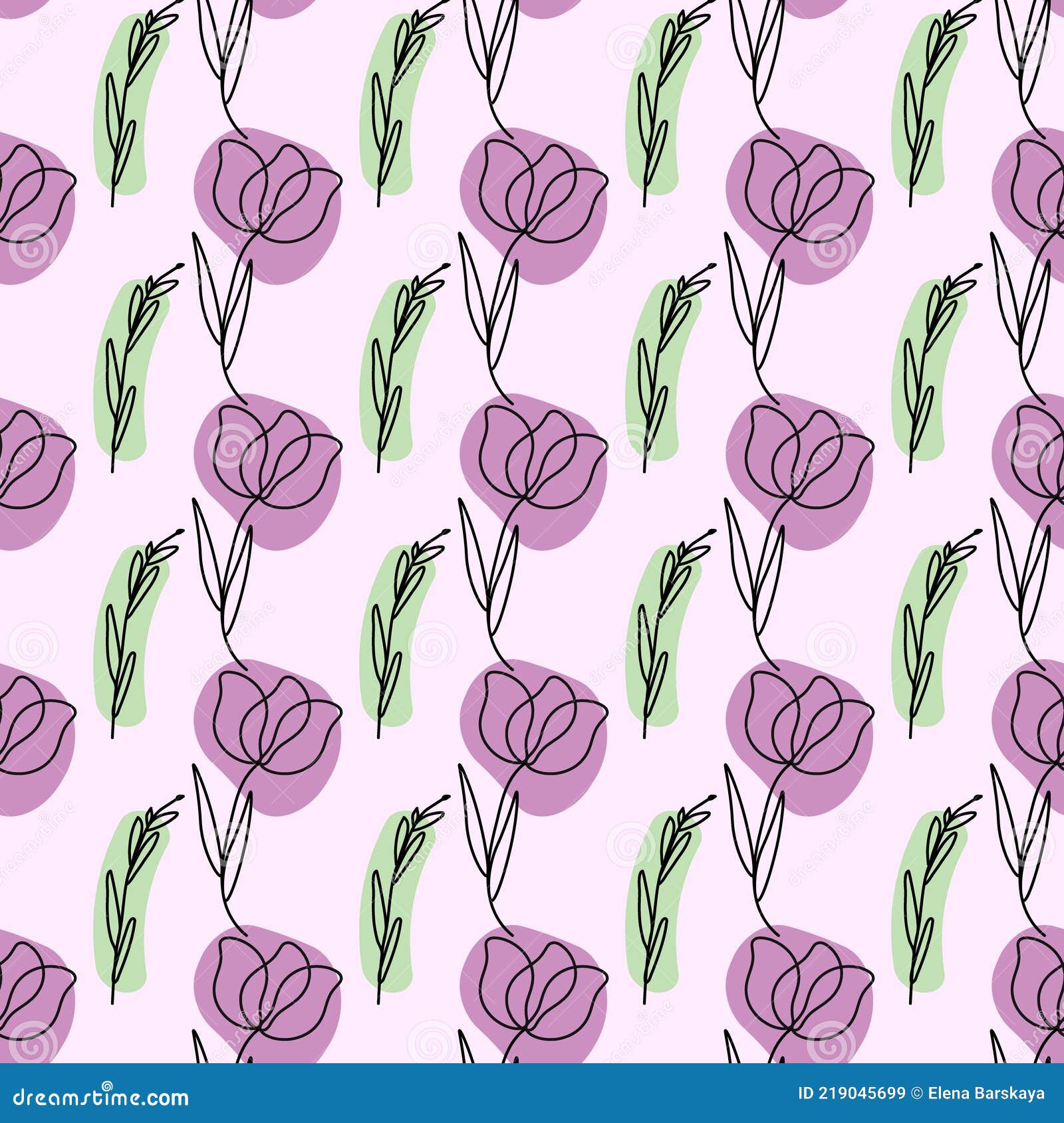 Purple Abstract Flower Pattern in Line Art Style for Web Design or ...