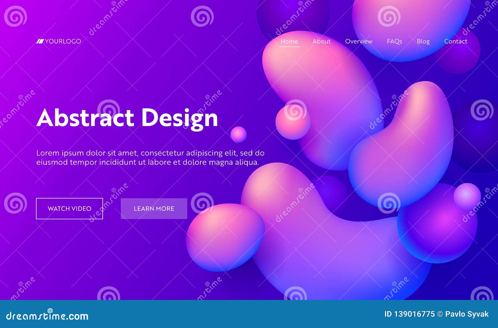 Purple Abstract Geometric Drop Shape Landing Page Background ...