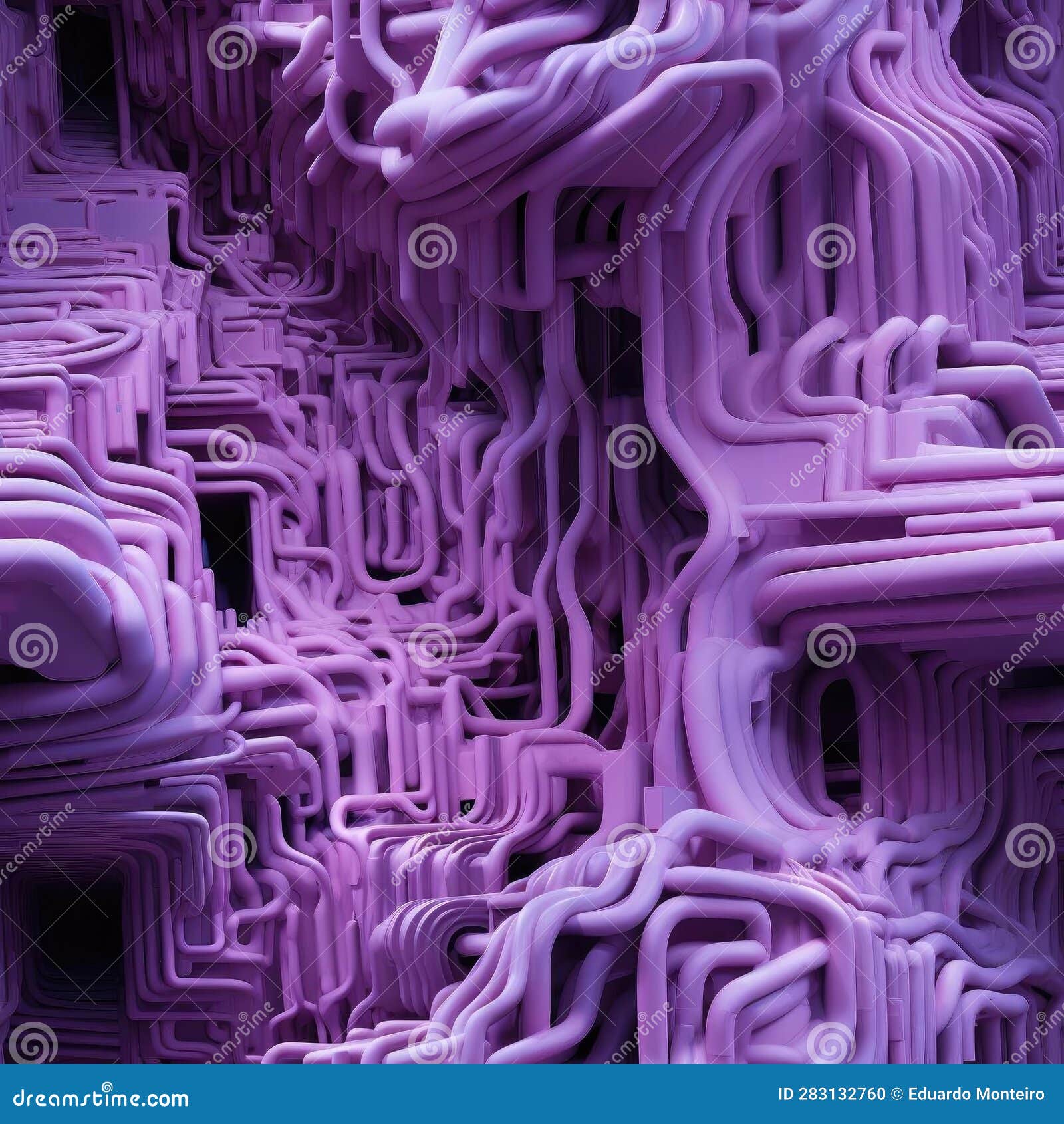 Purple Abstract Image of Computer Circuits in Surreal 3D Landscapes ...