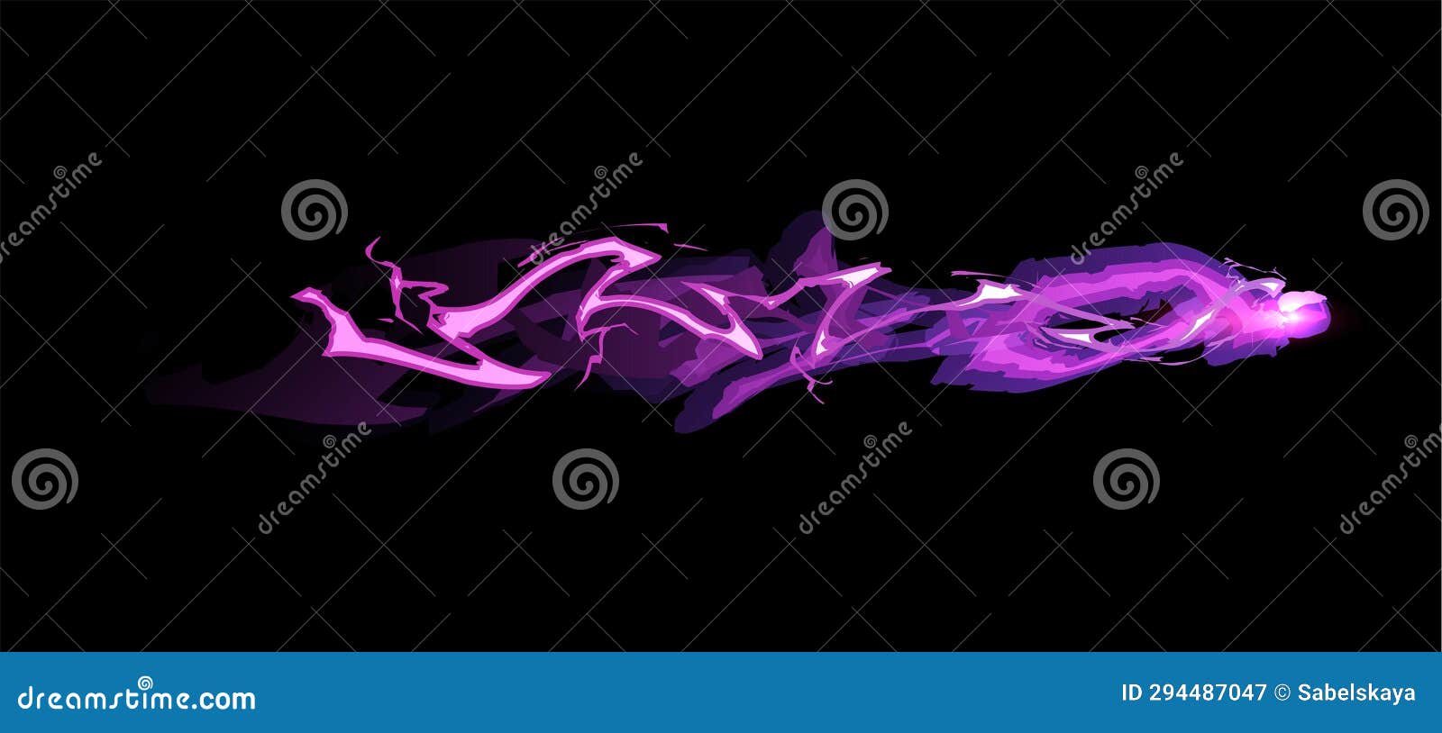 Purple Abstract Lighting Magic Line for Design, Isolated Vector Item ...