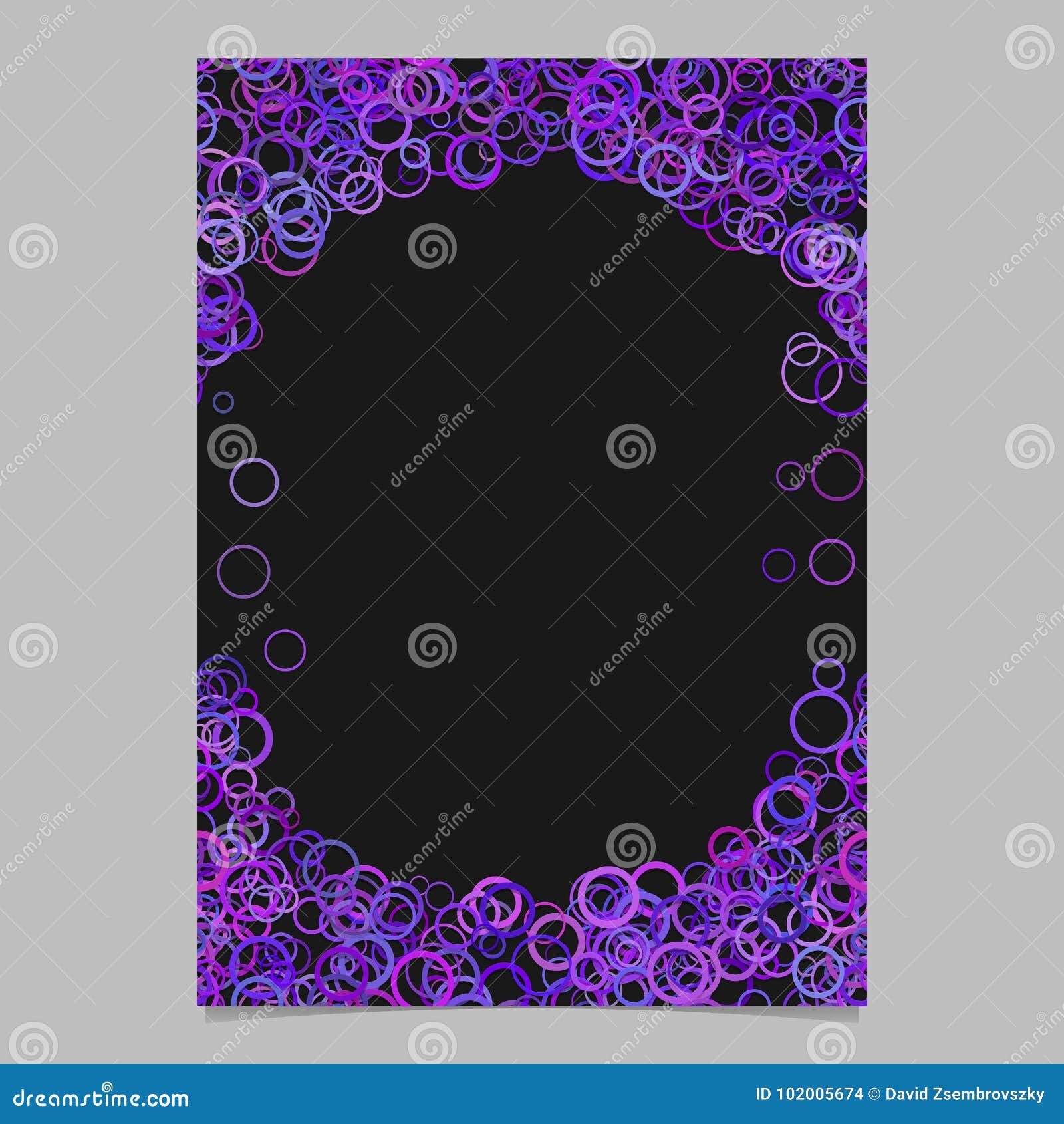 Purple Abstract Random Circle Design Page Template Stock Vector ...