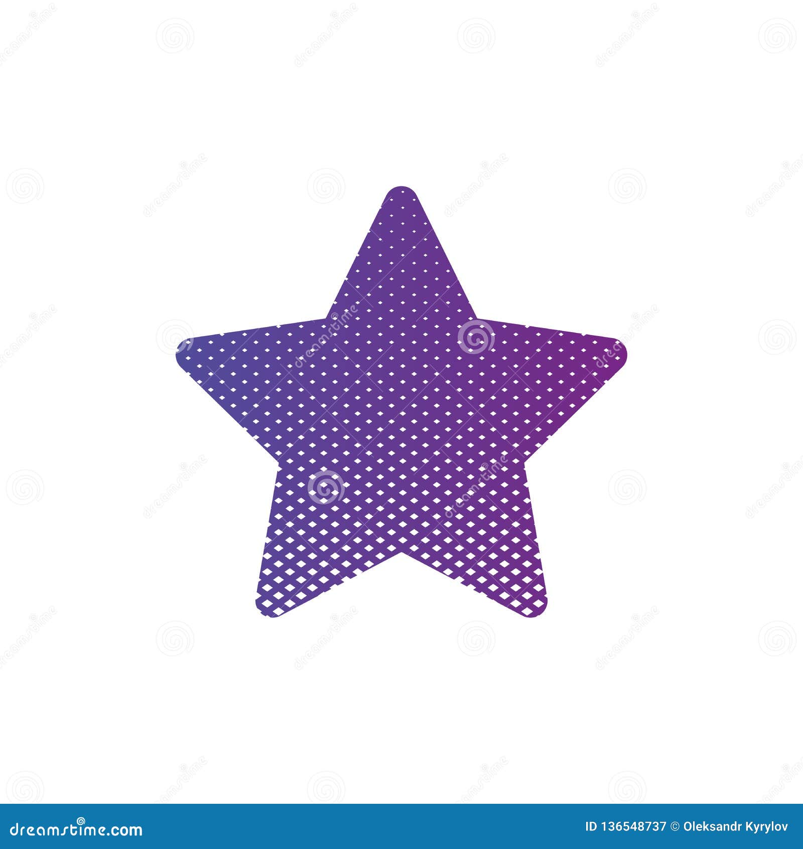 Purple Abstract Star with Half Tone Effects. Dots Texture, Vector ...