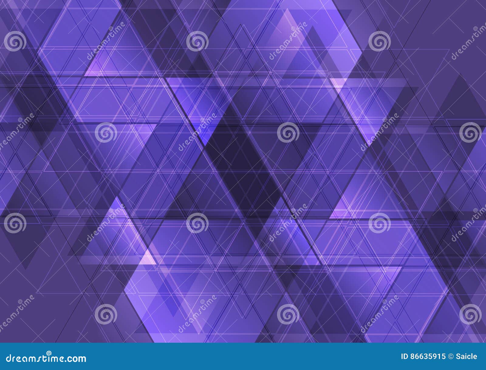 Purple Abstract Tech Triangles Mosaic Pattern Design Stock Vector ...