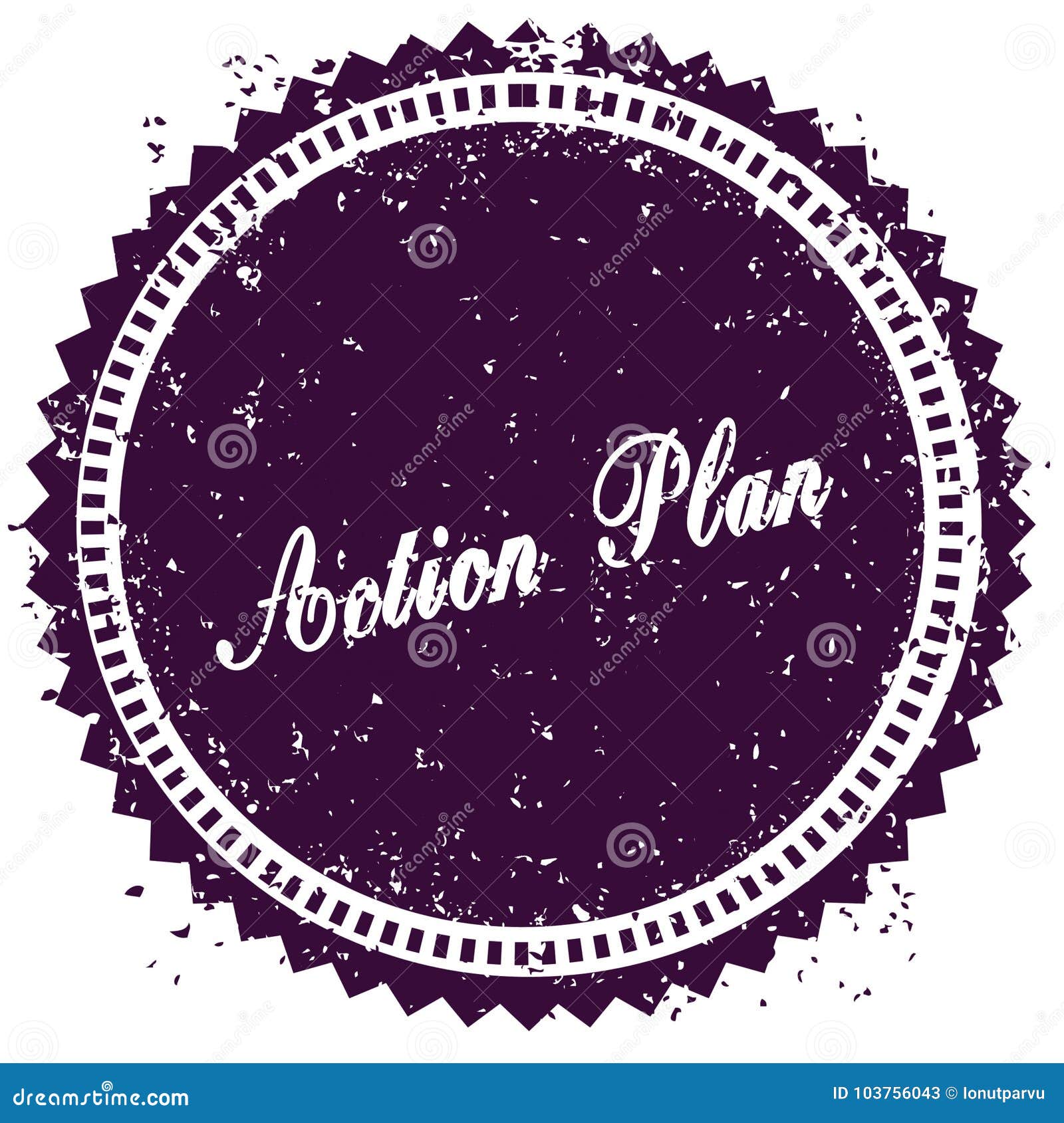 Purple ACTION PLAN Distressed Stamp Stock Illustration - Illustration ...