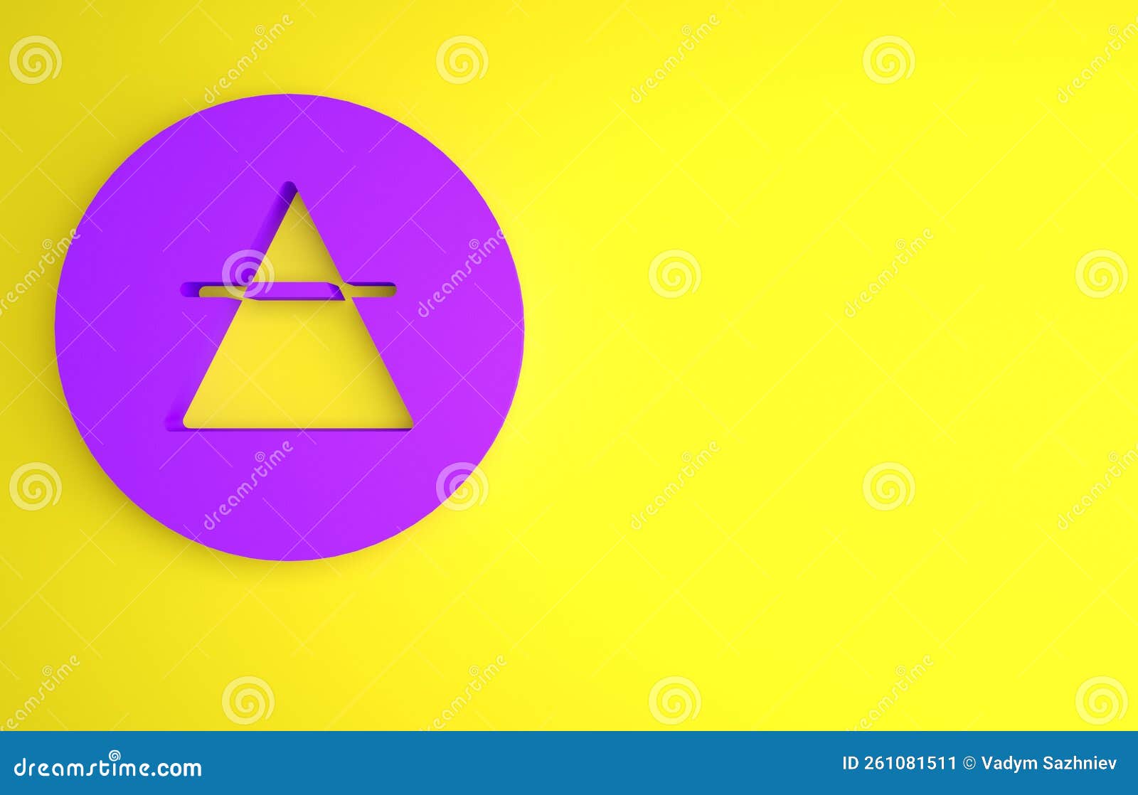 Purple Air Element of the Symbol Alchemy Icon Isolated on Yellow ...