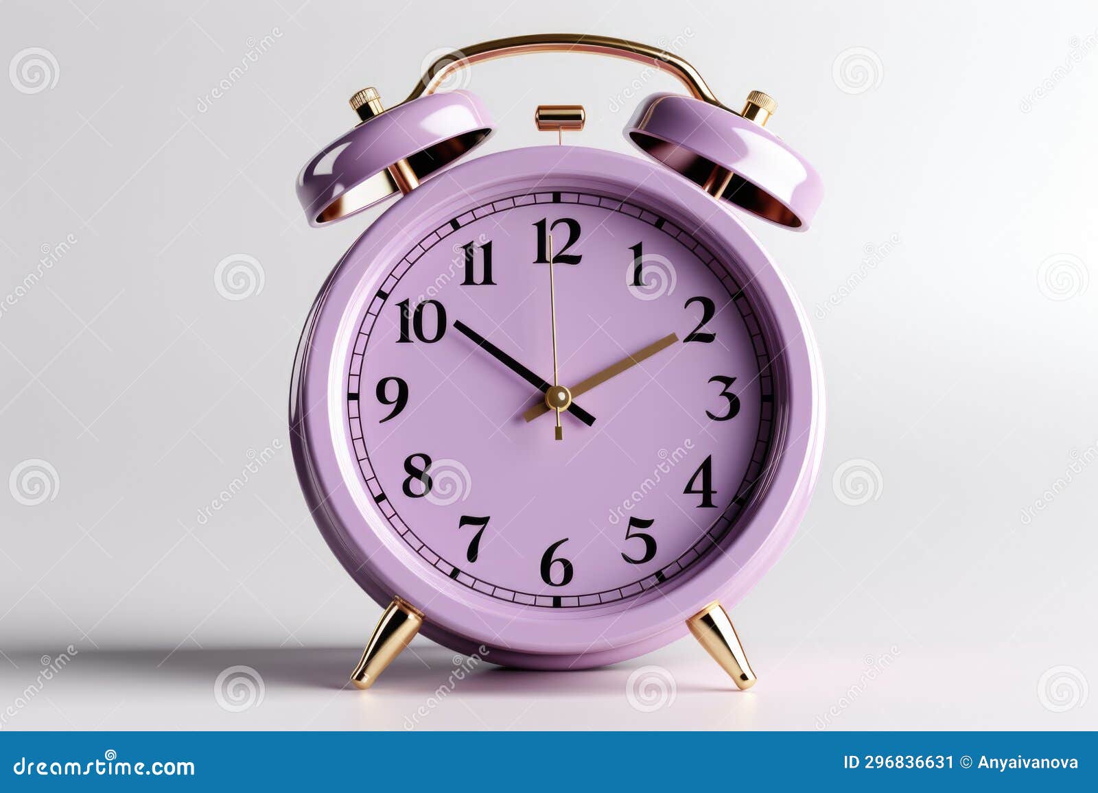 A Purple Alarm Clock Sitting on Top of a Table Stock Illustration ...