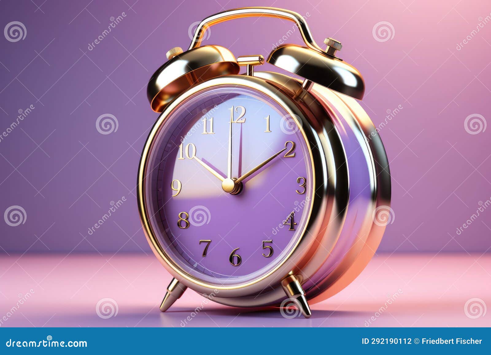 A Purple Alarm Clock Sitting on Top of a Table. Stock Illustration ...