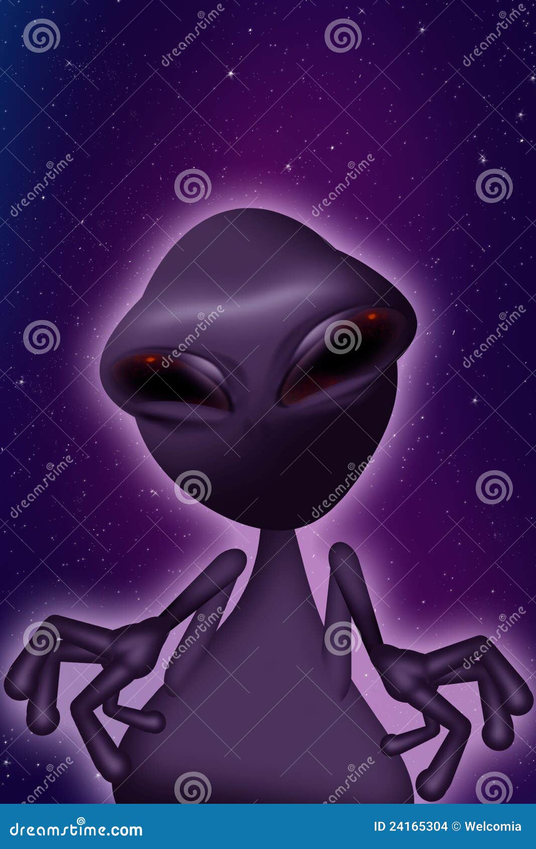 Purple Alien stock illustration. Illustration of theory - 24165304