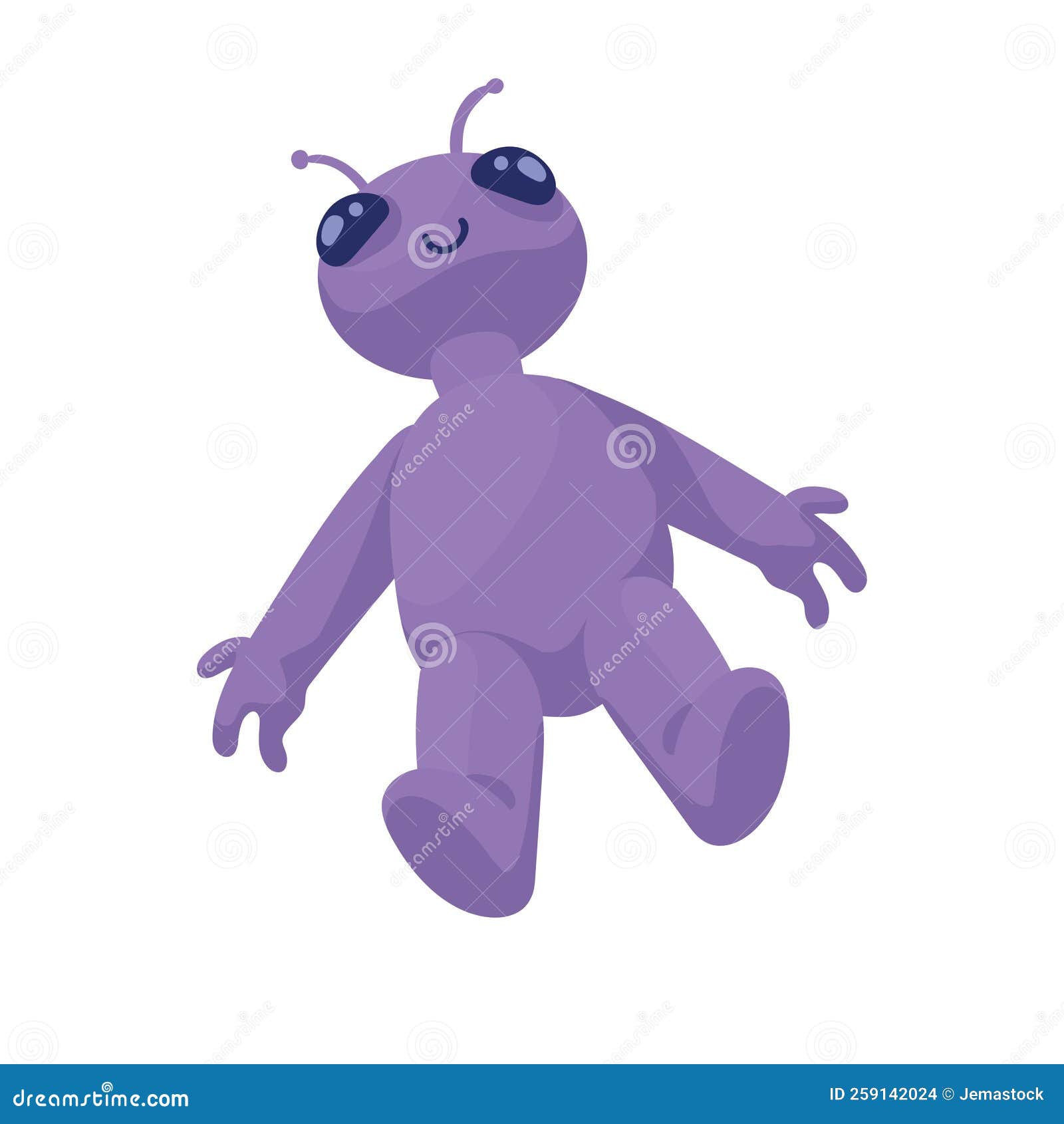 Purple Alien Space Creature Stock Vector - Illustration of isolated ...
