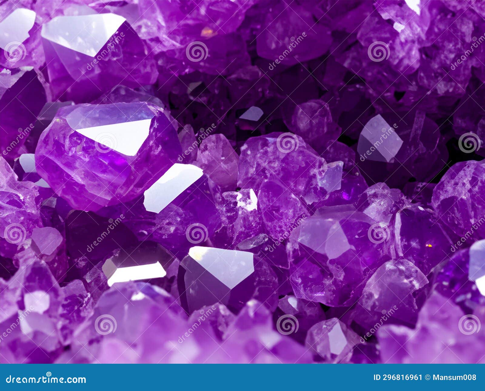Purple Amethyst Crystal on the Black Background Stock Image - Image of ...