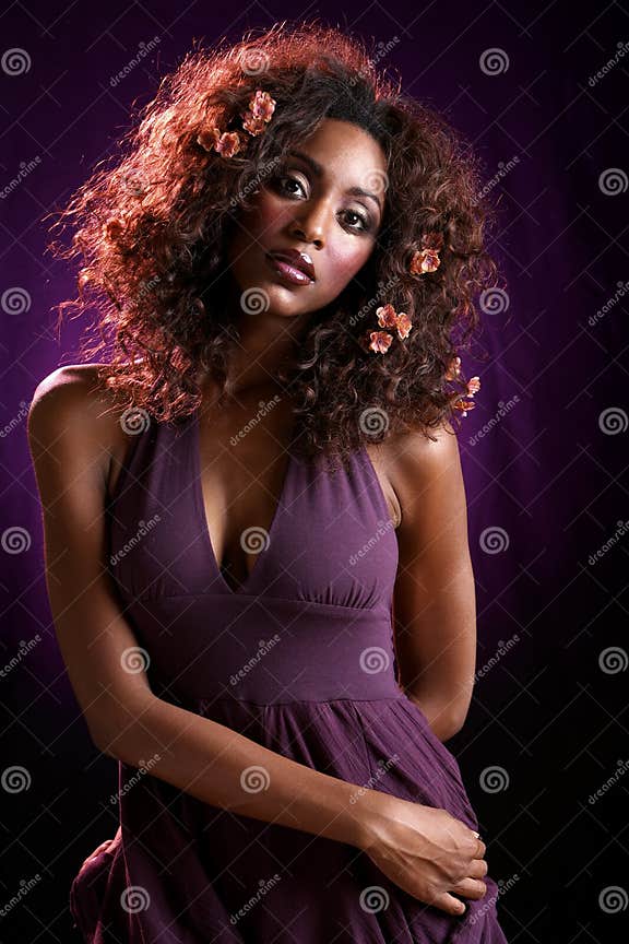 Purple arm across front stock photo. Image of female, brunett - 3497196