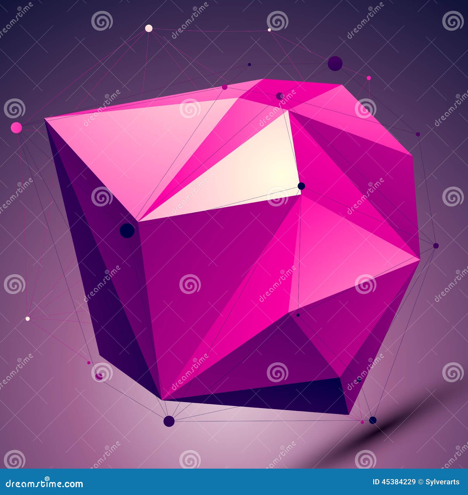 Purple Asymmetric 3D Abstract Technology Object Stock Vector ...