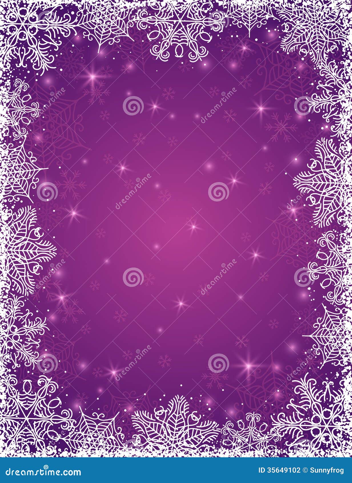 Purple Snowflake Border
