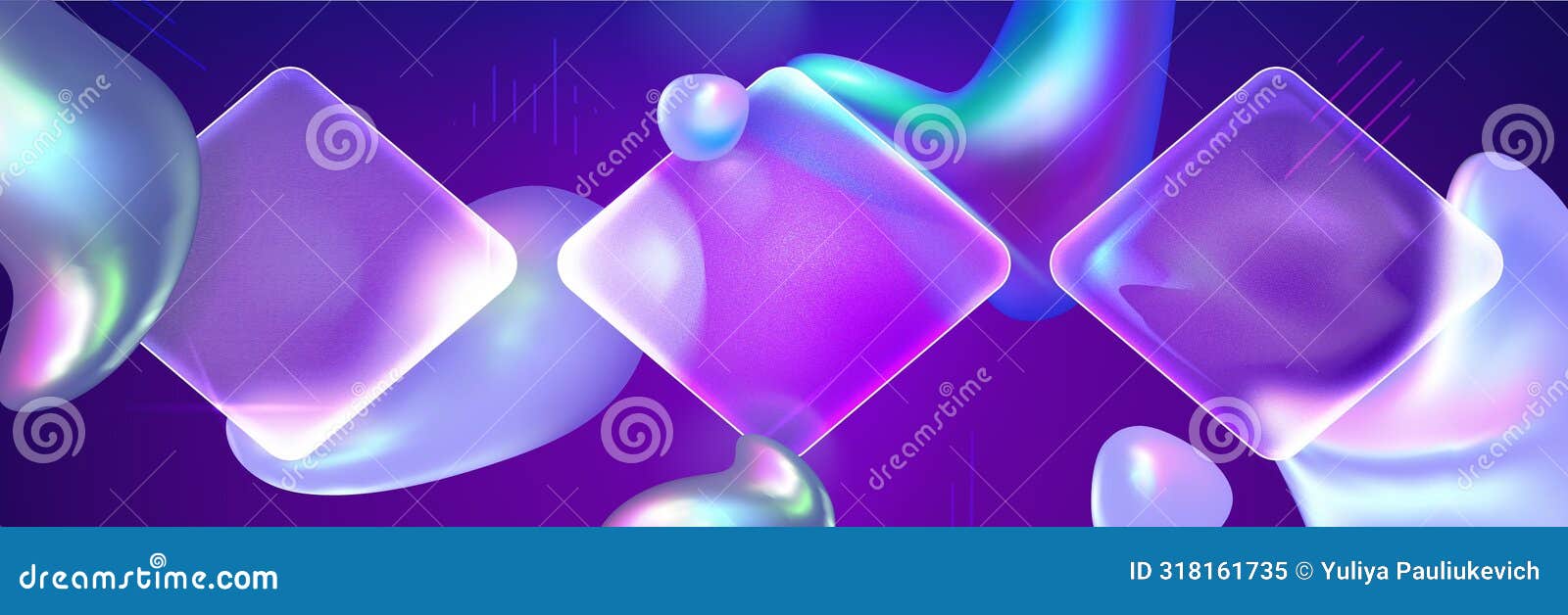 Purple Background with Glass Morphism Rhombus Stock Vector ...