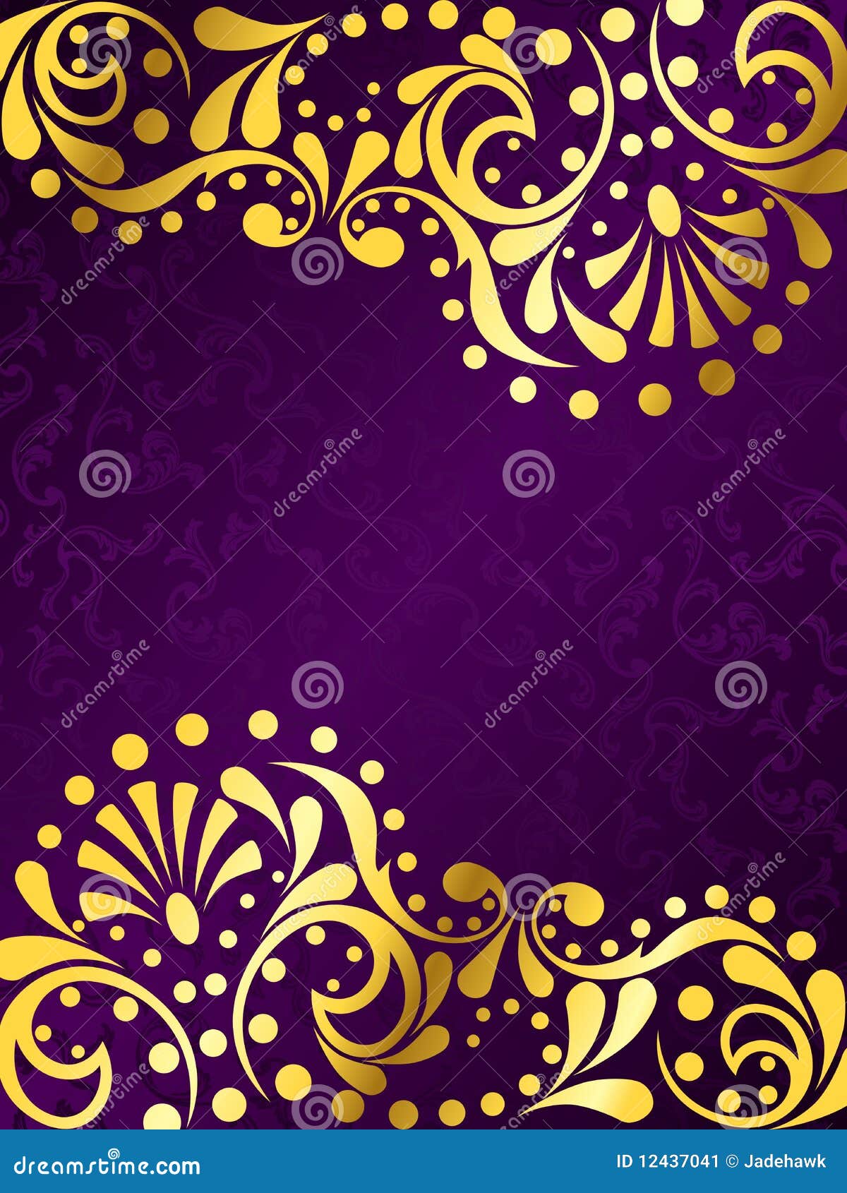 Purple Background with Gold Filigree, Vertical Stock Vector ...