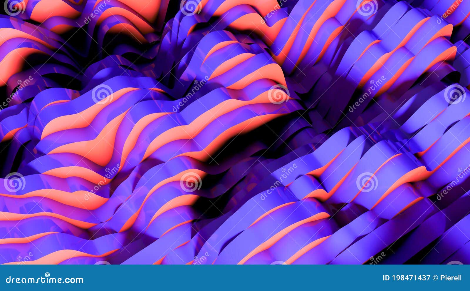 Purple Background with Orange Elements. 3d Illustration, 3d Rendering ...