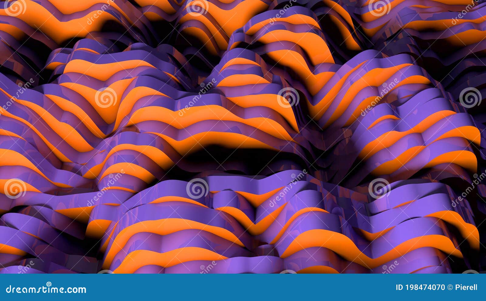 Purple Background with Orange Elements. 3d Illustration, 3d Rendering ...
