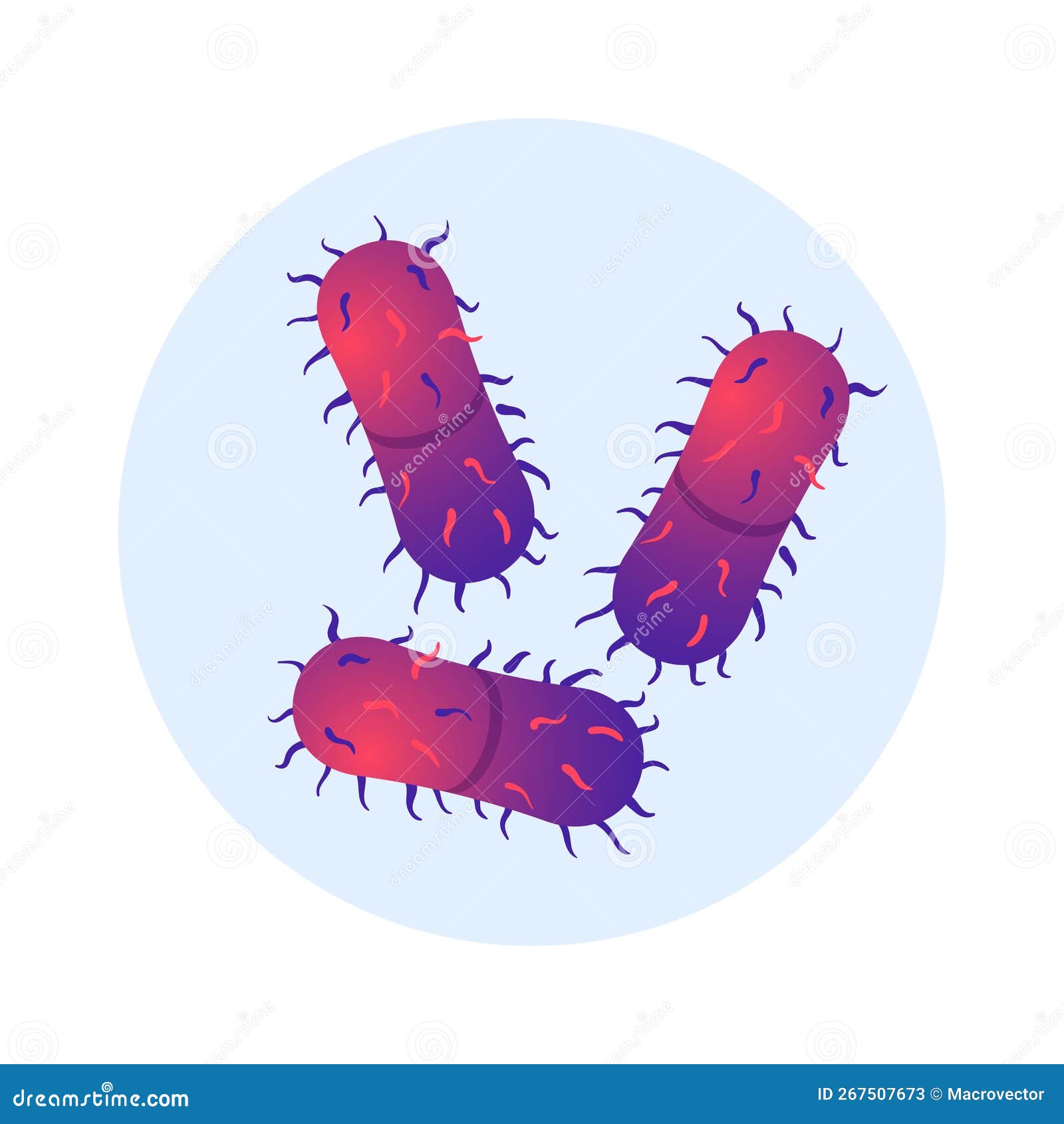 Purple Bacteria Circle Composition Stock Illustration 267507673