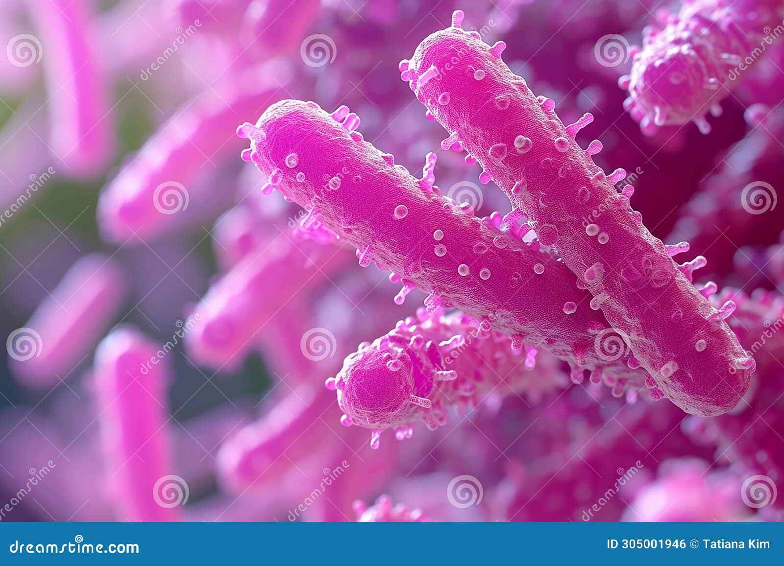 Purple Bacteria and Viruses on Blur Background Close-up. Stock Photo ...