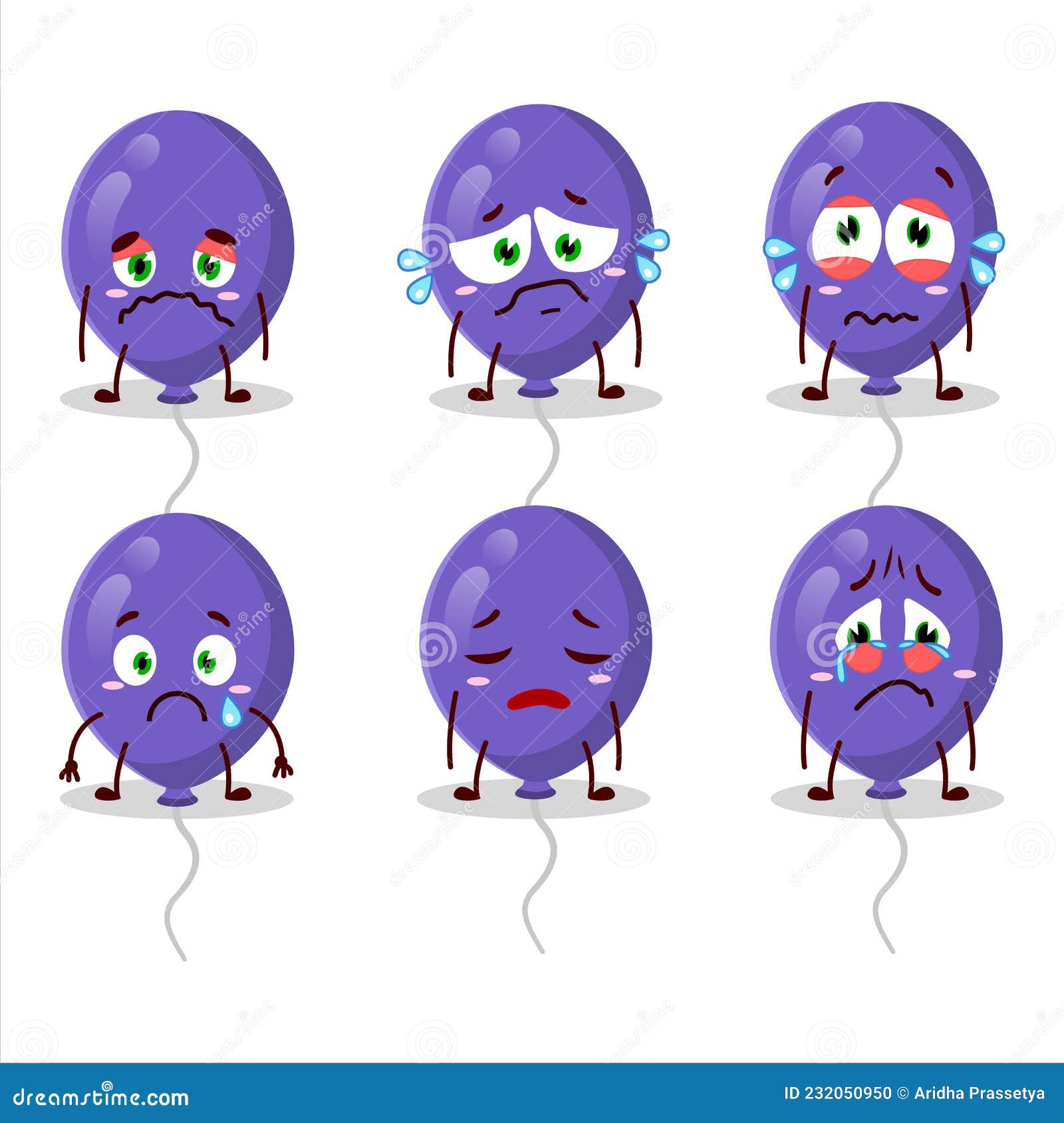 Crying Ballon Heart Mascot Cartoon Vector Illustration | CartoonDealer ...