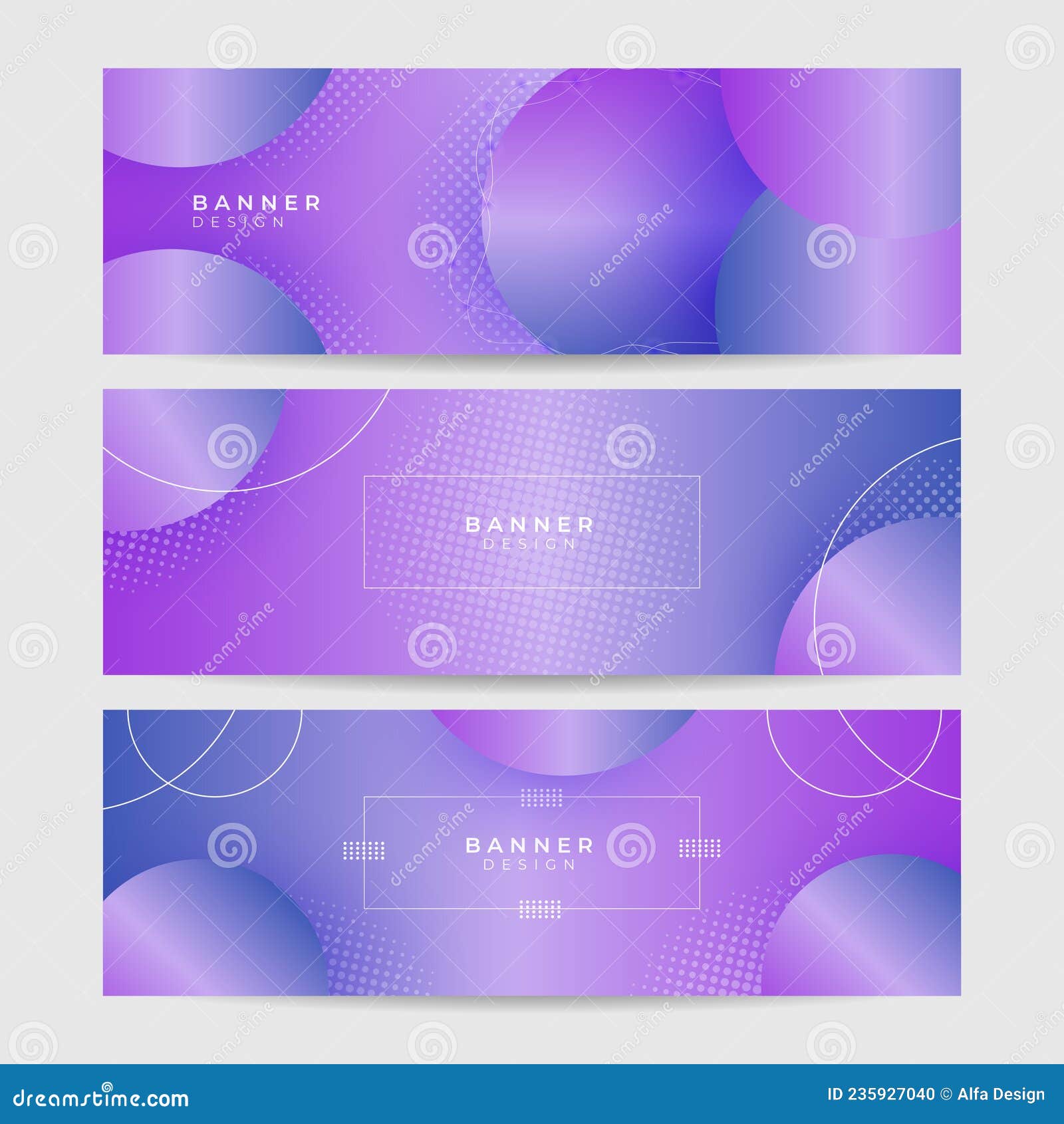 Purple Banner Templates Designed for the Web and Various Headlines are ...