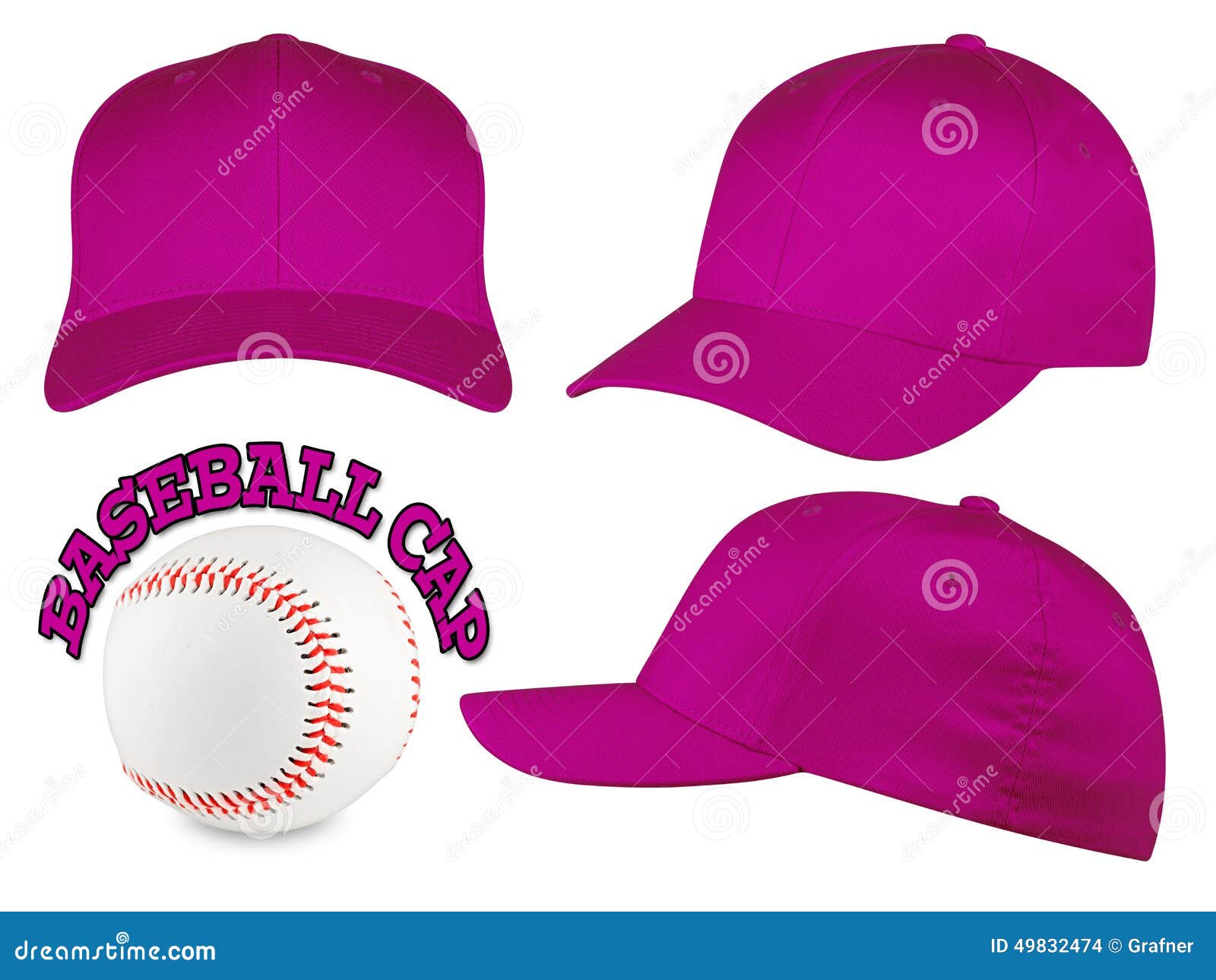 Purple baseball cap set stock photo. Image of clothing - 49832474