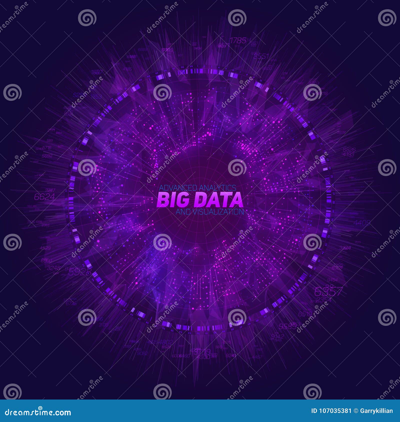 Purple Big Data Circular Visualization. Futuristic Stock Vector ...