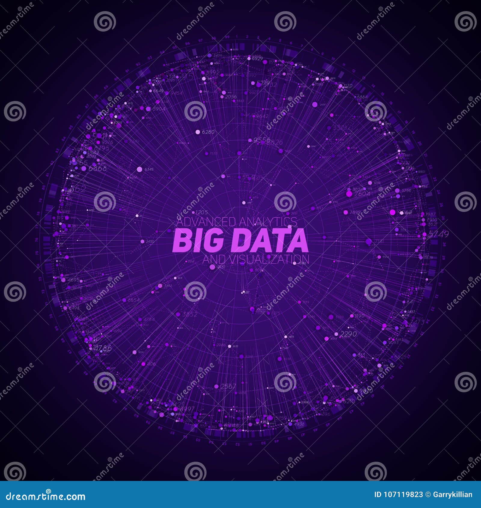 Purple Big Data Circular Visualization. Futuristic Stock Vector ...