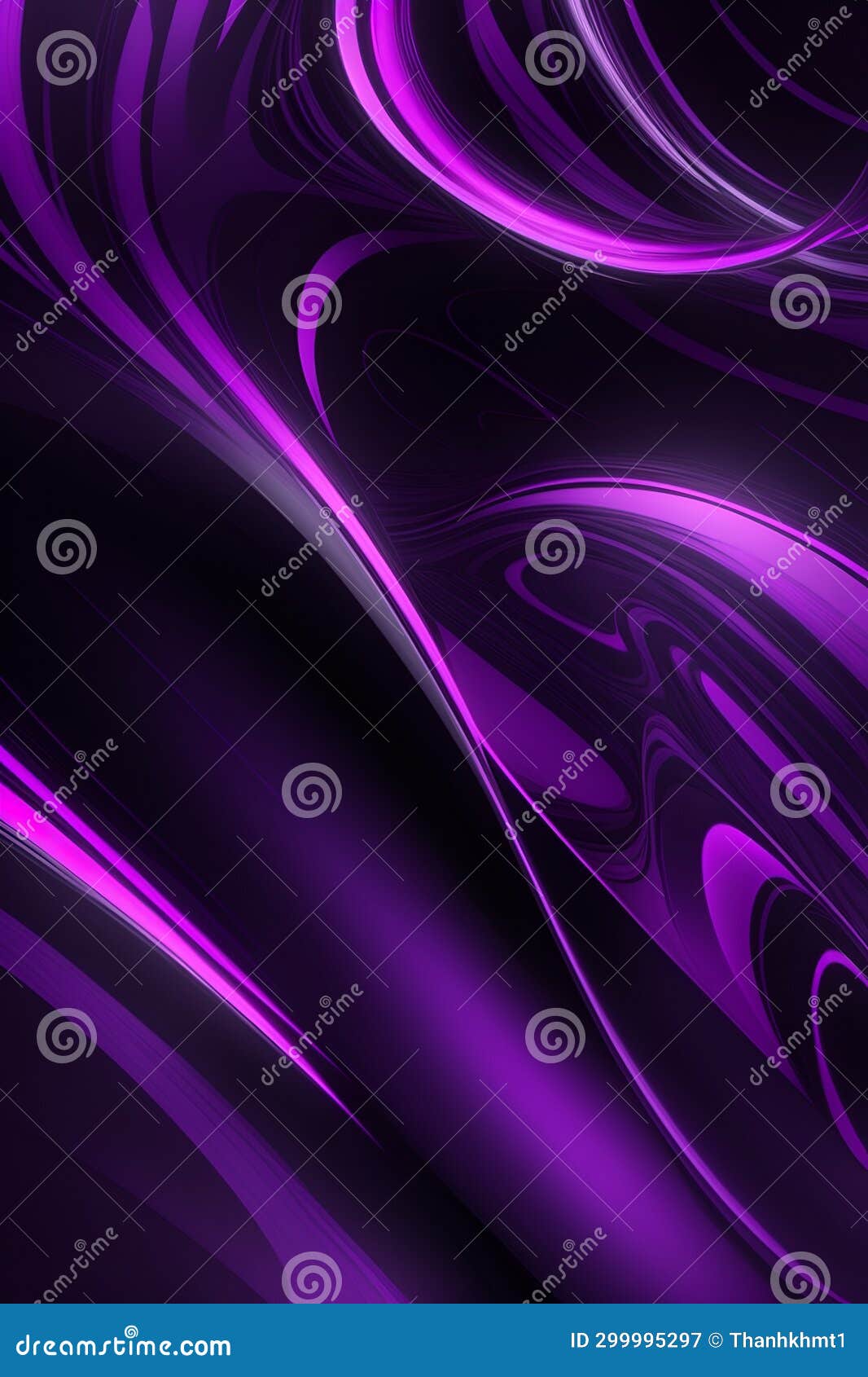 Purple and Black Waves. Vertical Composition Stock Illustration ...