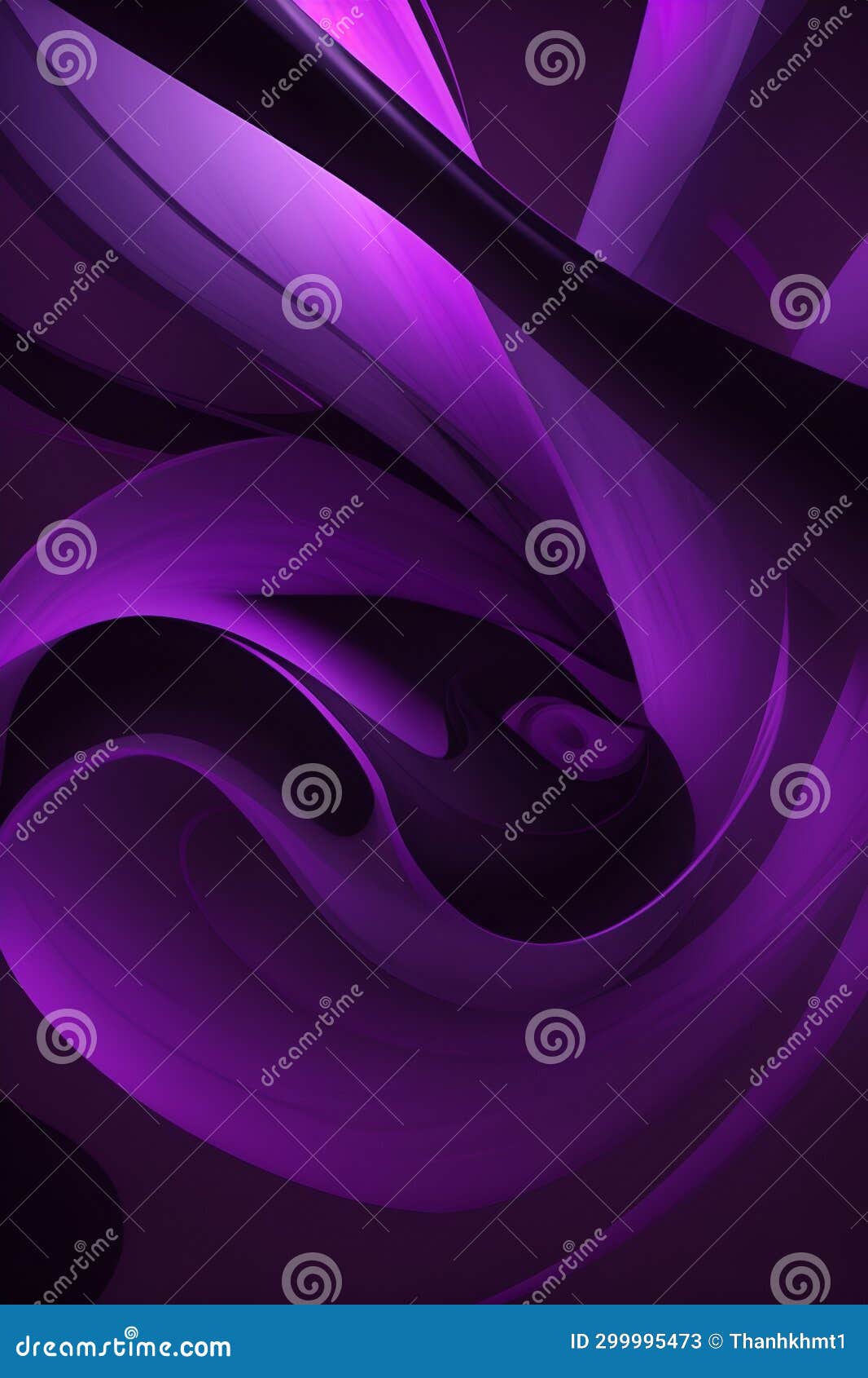 Purple and Black Waves. Vertical Composition Stock Illustration ...