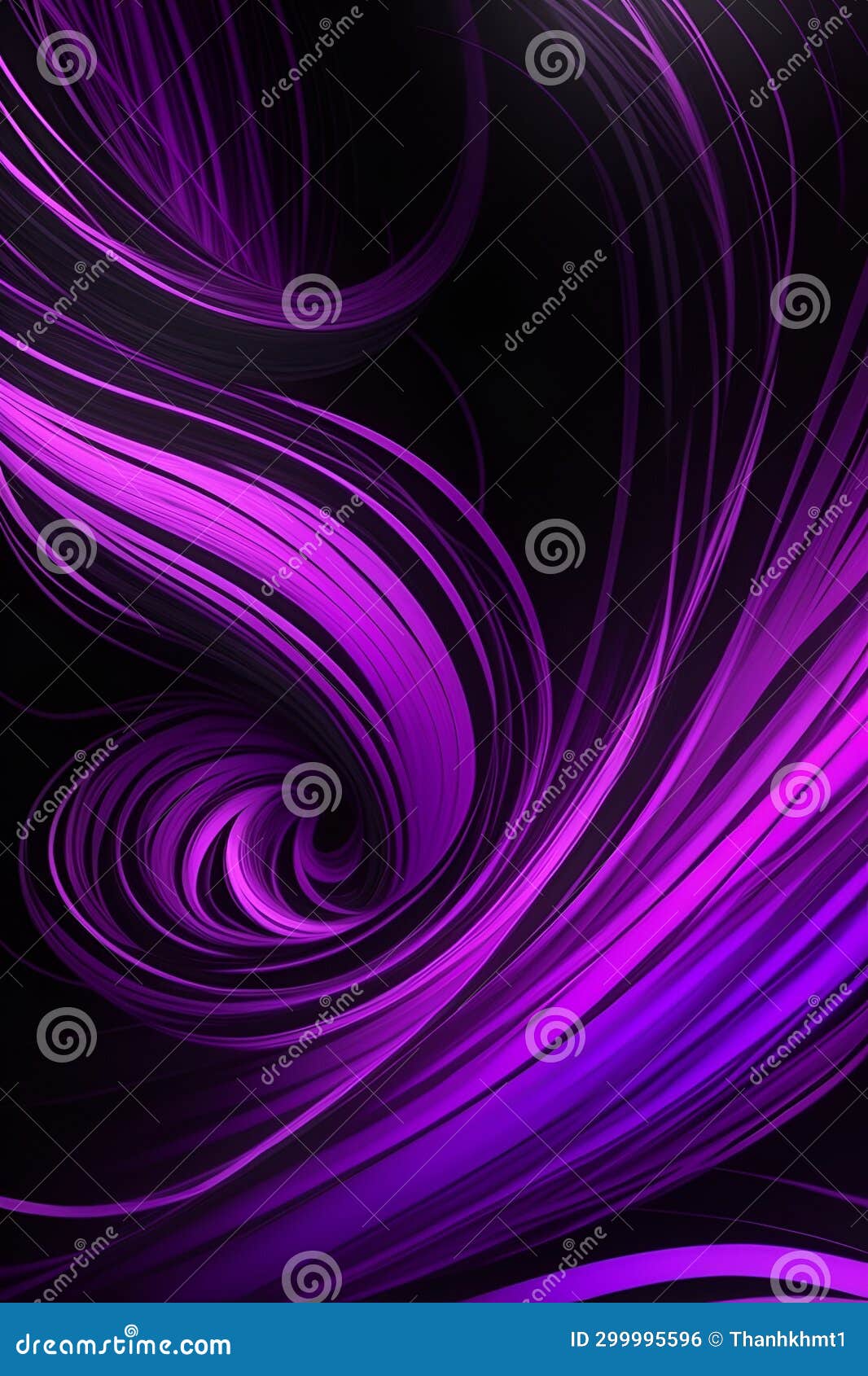 Purple and Black Waves. Vertical Composition Stock Illustration ...