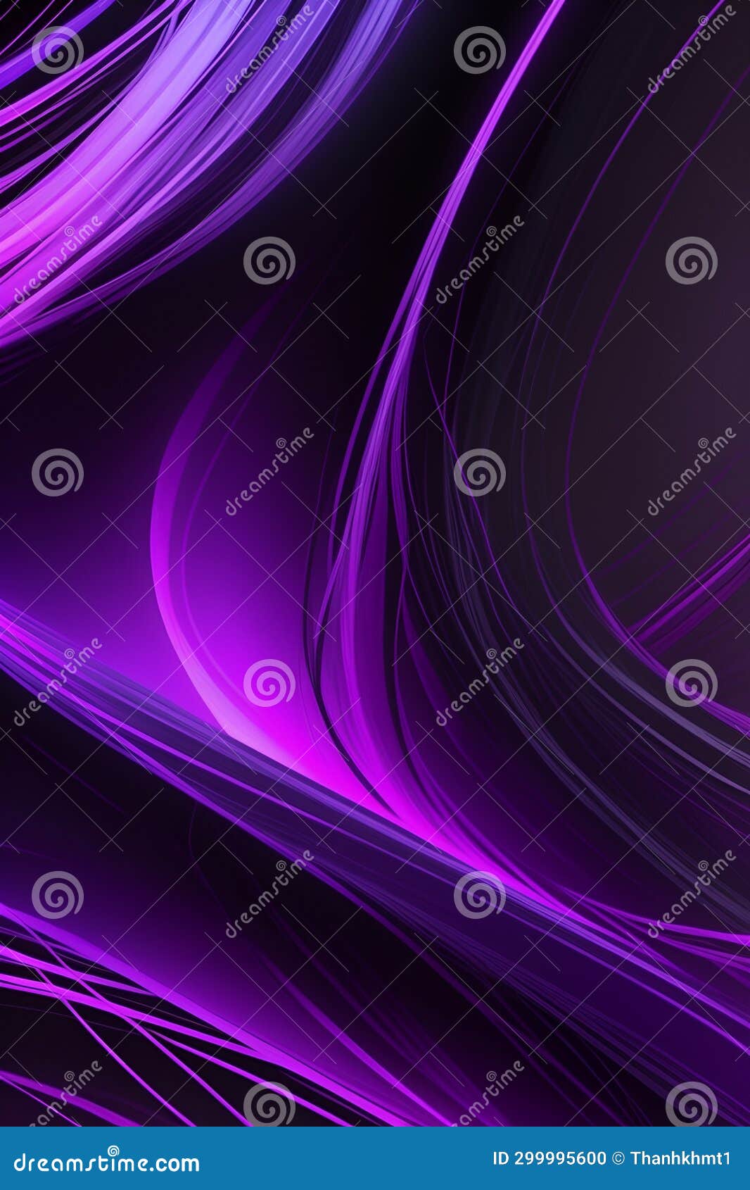 Purple and Black Waves. Vertical Composition Stock Illustration ...