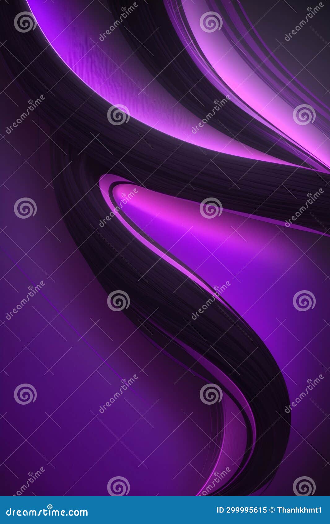 Purple and Black Waves. Vertical Composition Stock Illustration ...