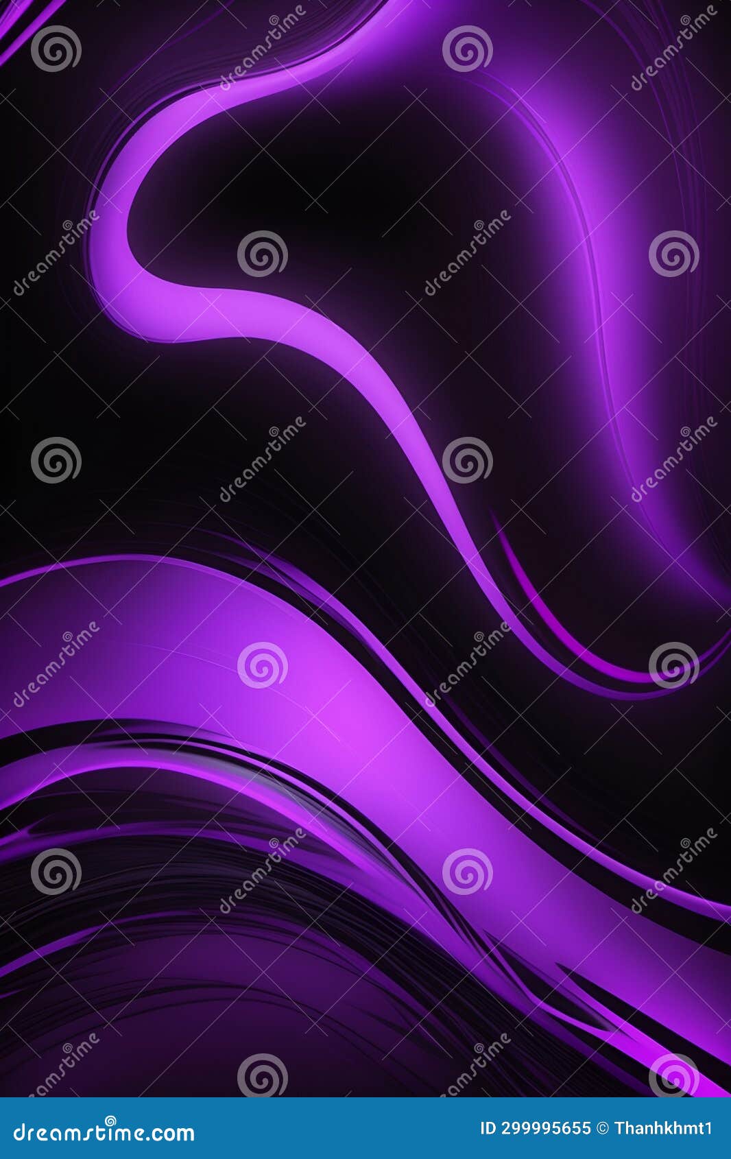 Purple and Black Waves. Vertical Composition Stock Illustration ...
