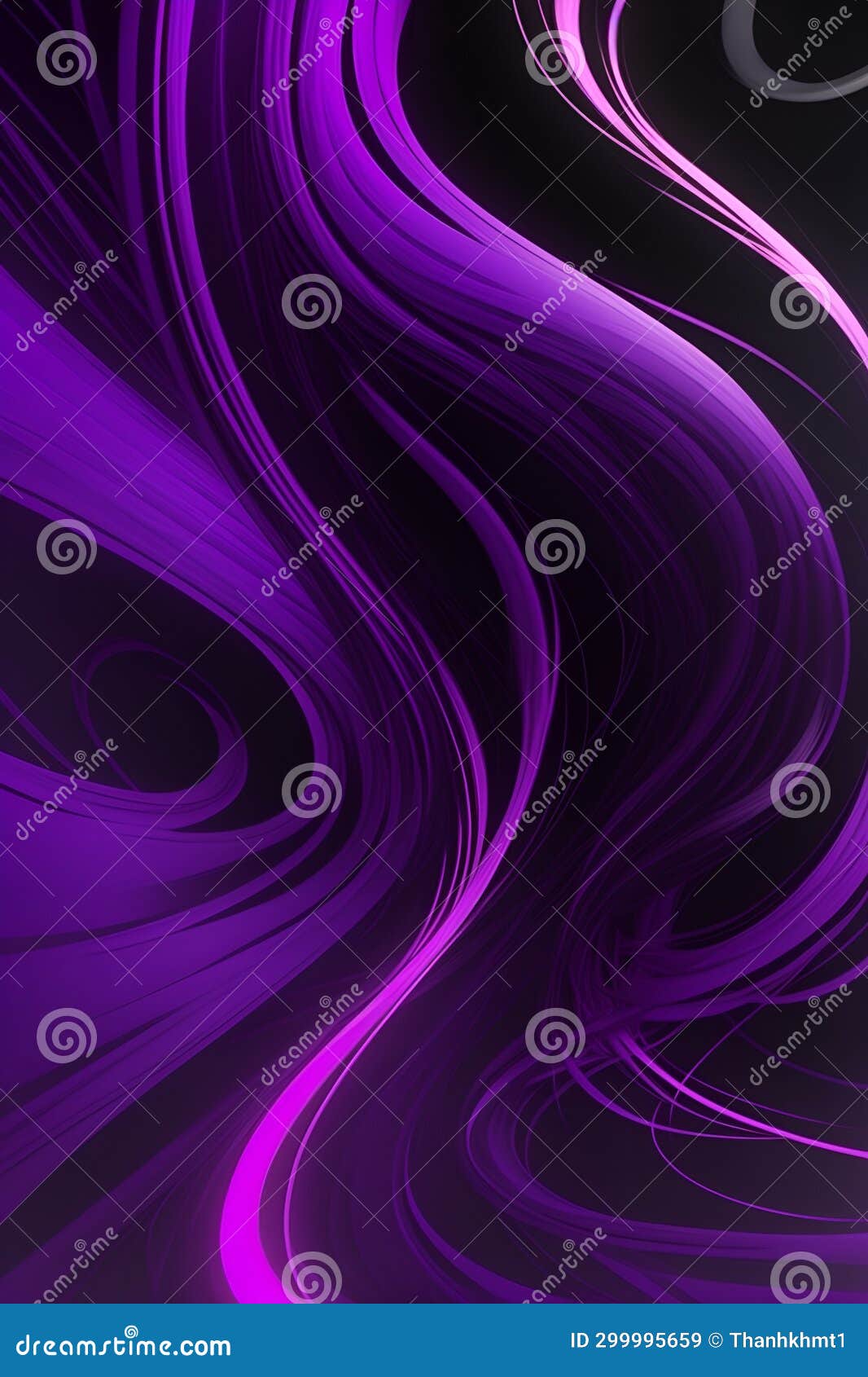 Purple and Black Waves. Vertical Composition Stock Illustration ...