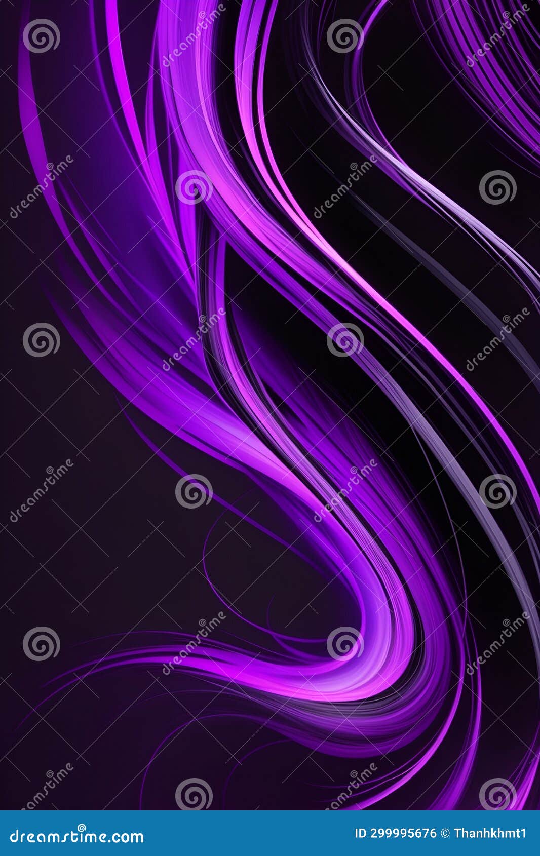 Purple and Black Waves. Vertical Composition Stock Illustration ...