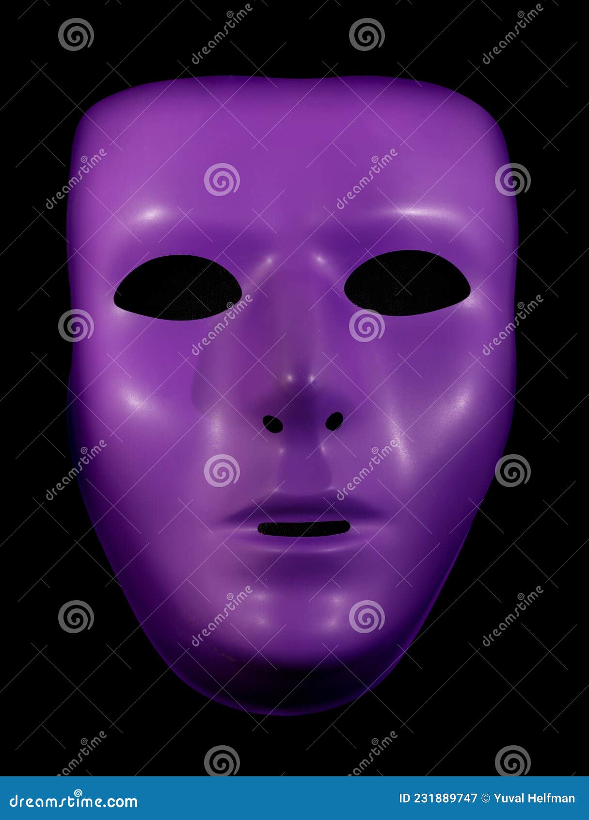 Purple Blank Face Mask stock image. Image of creepy - 231889747