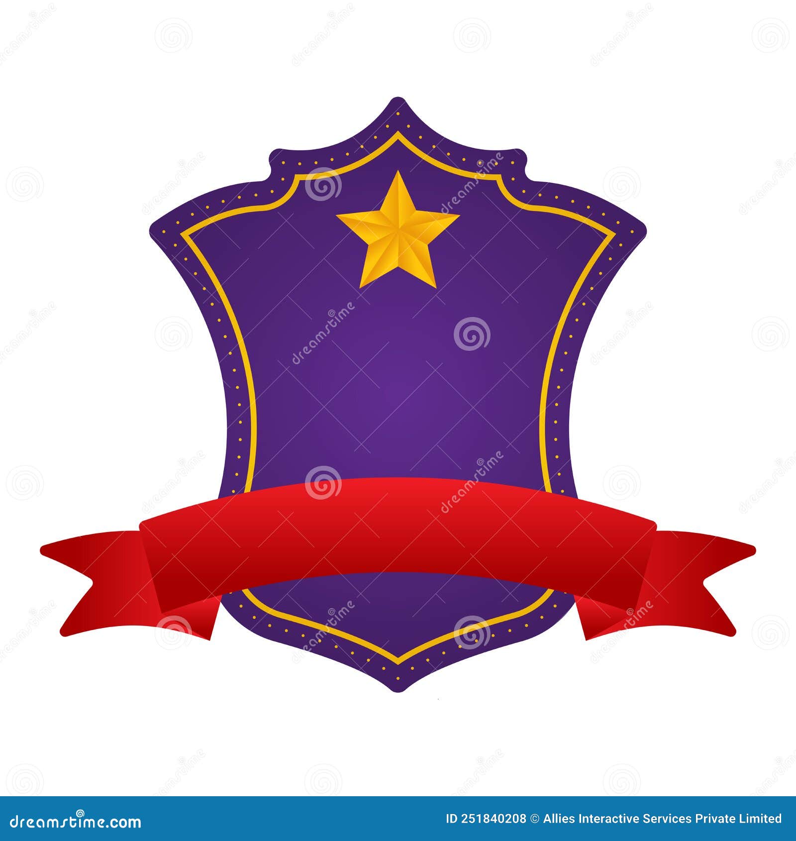 Blank Star Logo Or Emblem Badge In Luxury Design With Golden Color On Dark Blue Background. 3D ...