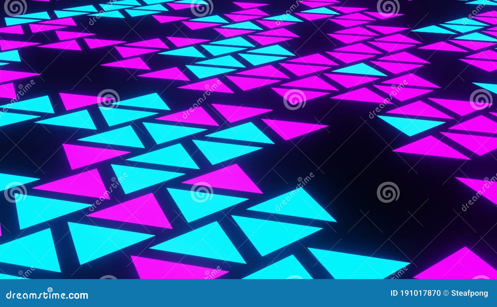 Purple Blue Abstract Blink or Twinkle Triangle on Black Background in ...