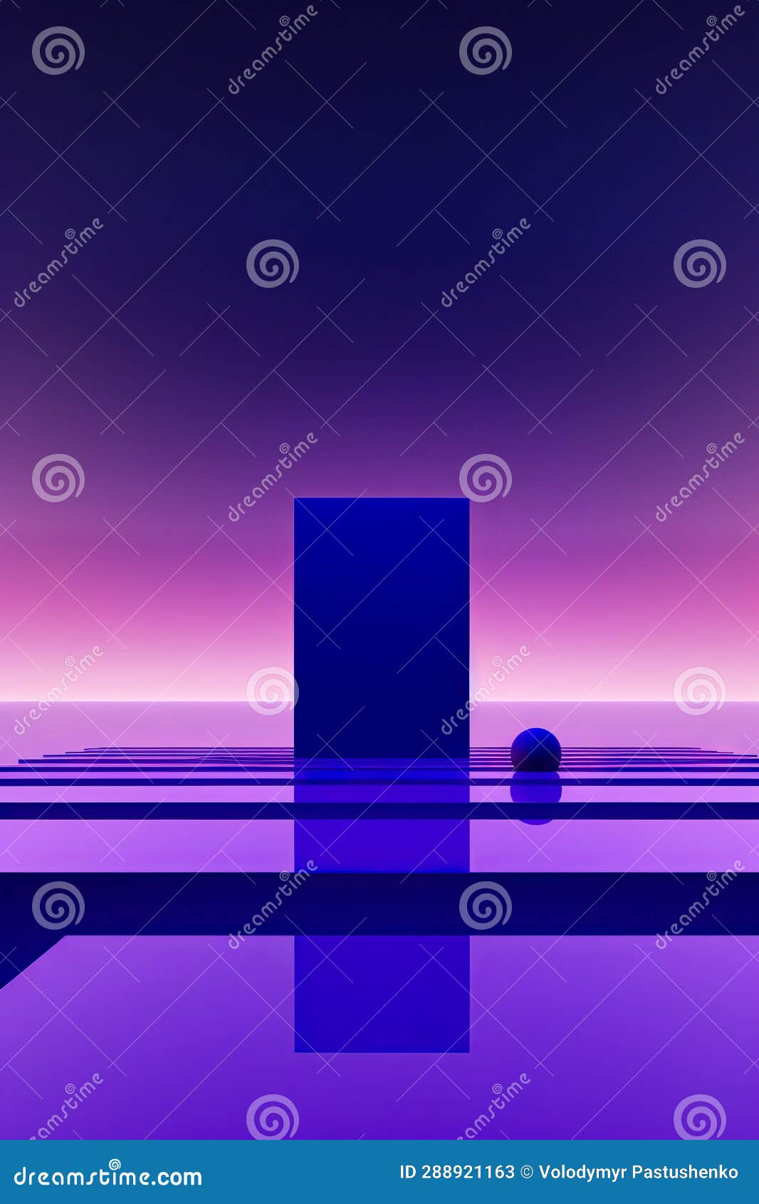 Purple and Blue Background with Ball and Building in the Middle ...