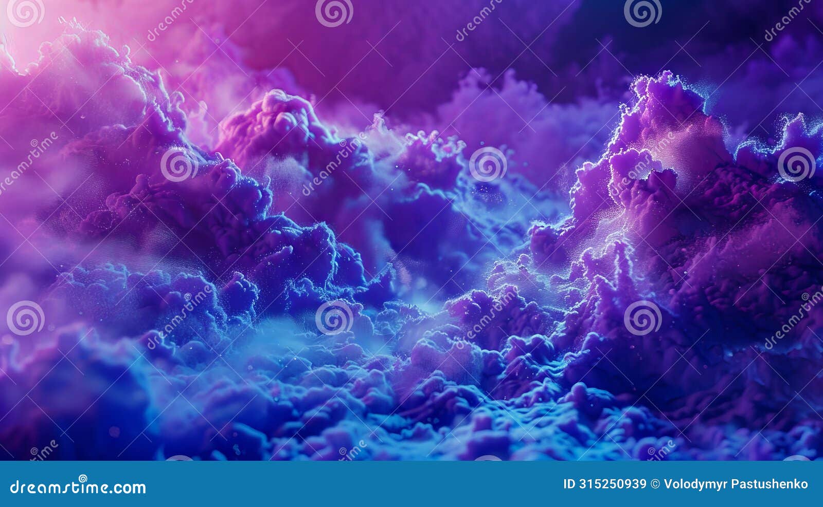 A Purple and Blue Cloud with Light Shining through Stock Image - Image ...